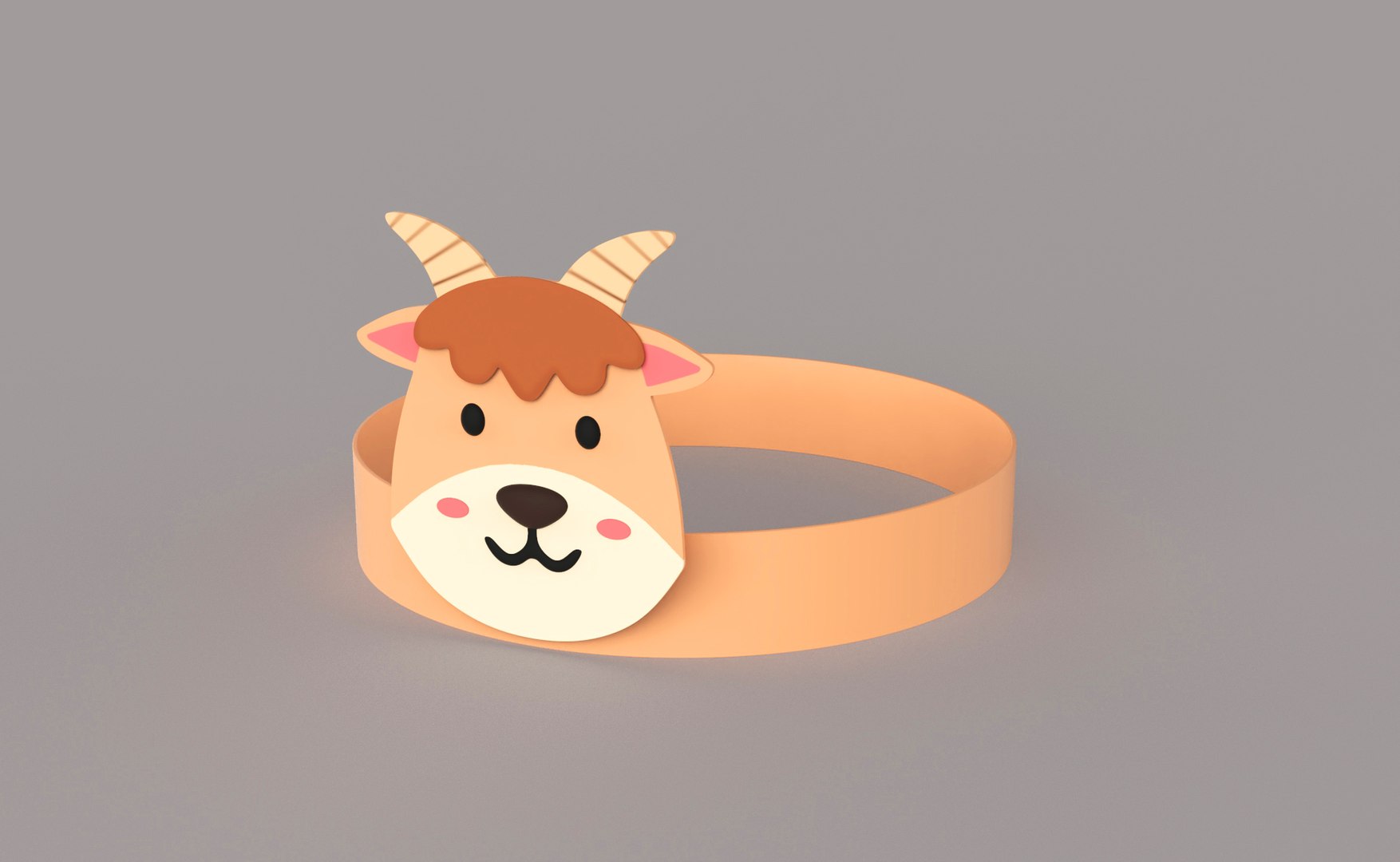 Paper Goat Headband 3D Model - TurboSquid 2265631