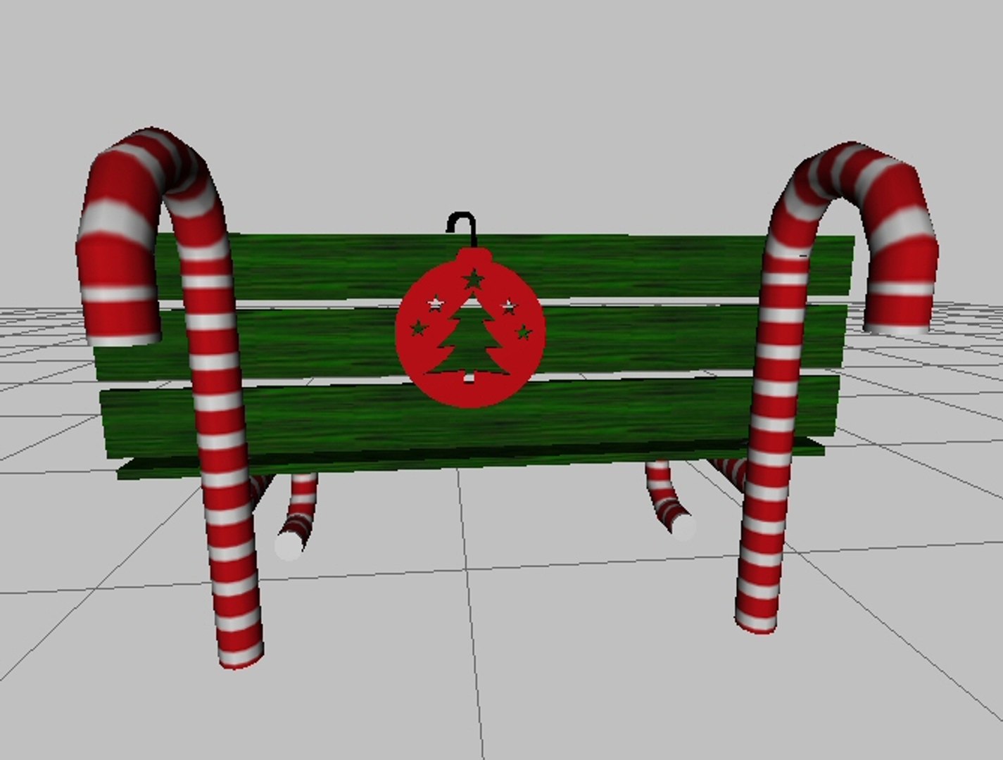 3d Candy Cane Bench Christmas Model