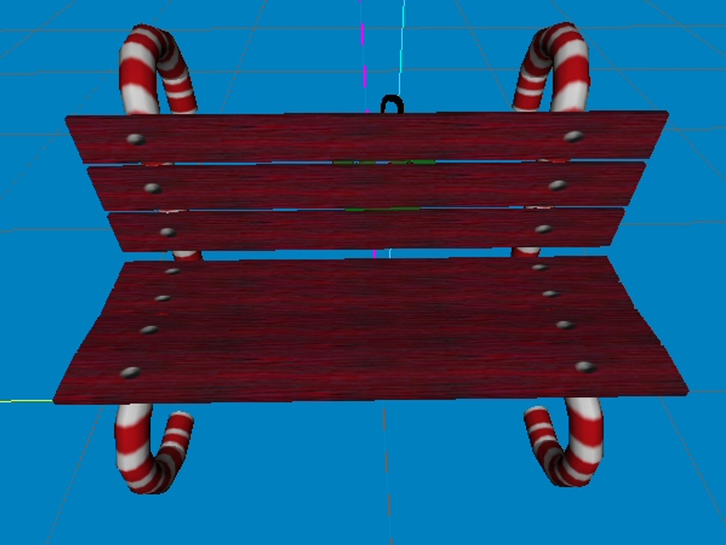 3d Candy Cane Bench Christmas Model