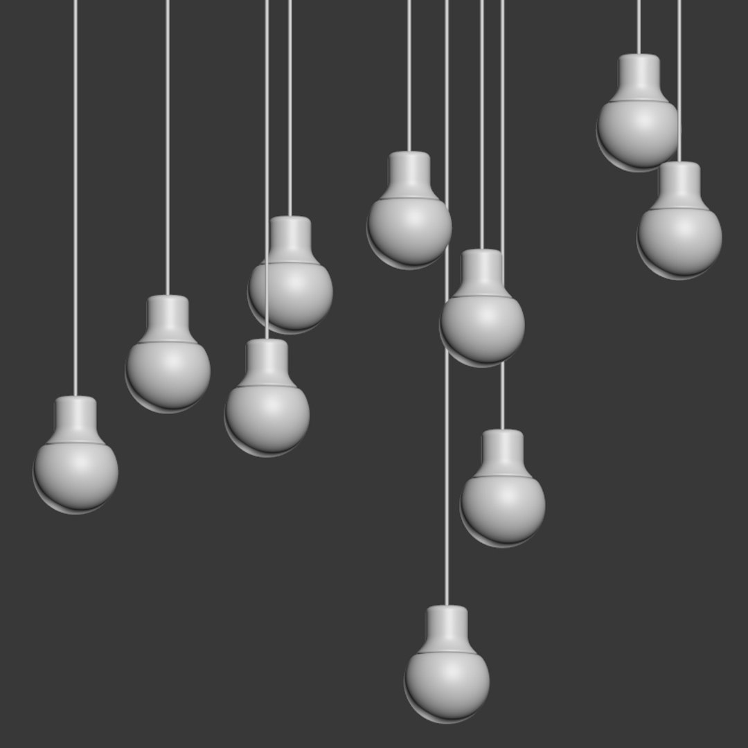 Mass Pendant Light Gold 3D Model - TurboSquid 1568039