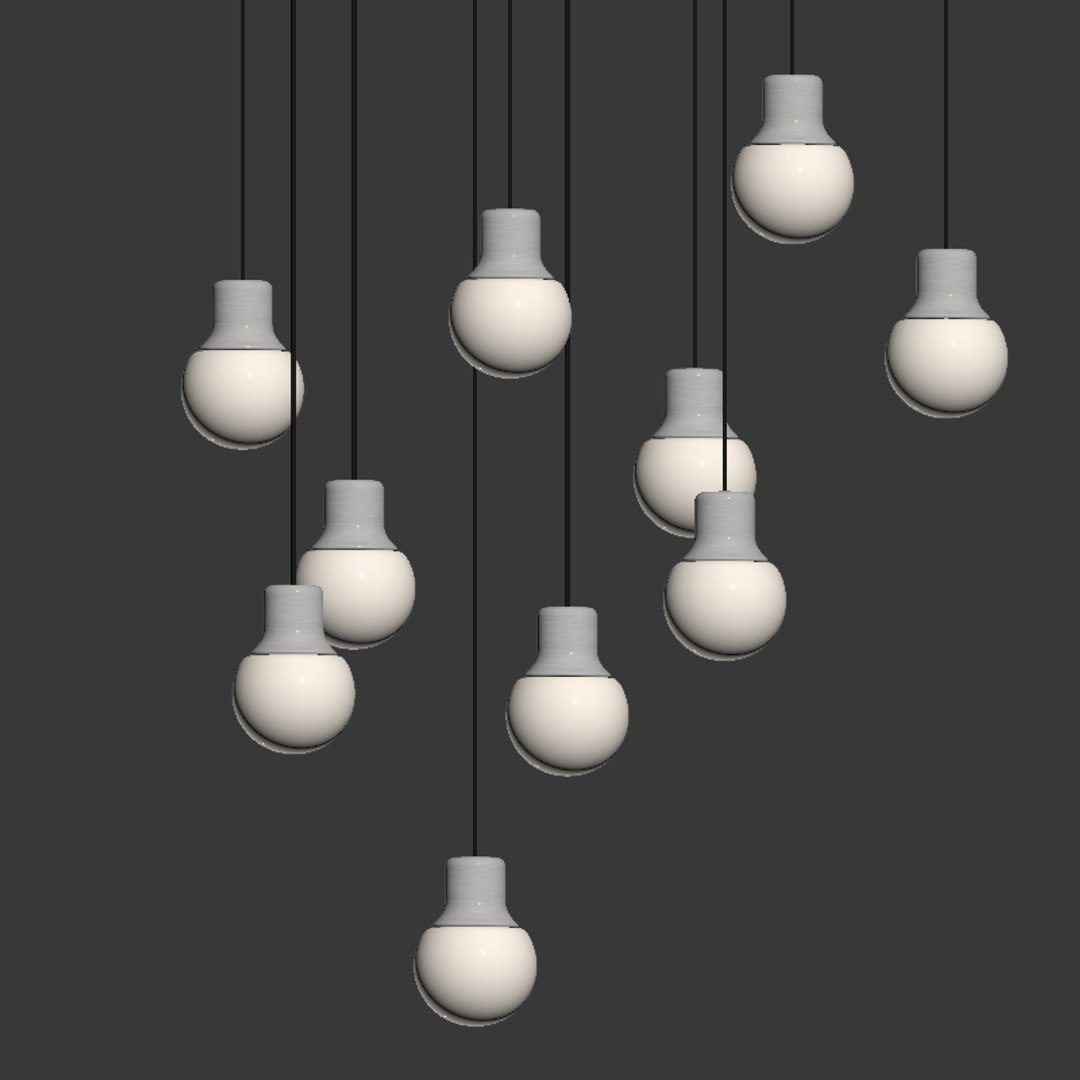 Mass Pendant Light Gold 3D Model - TurboSquid 1568039