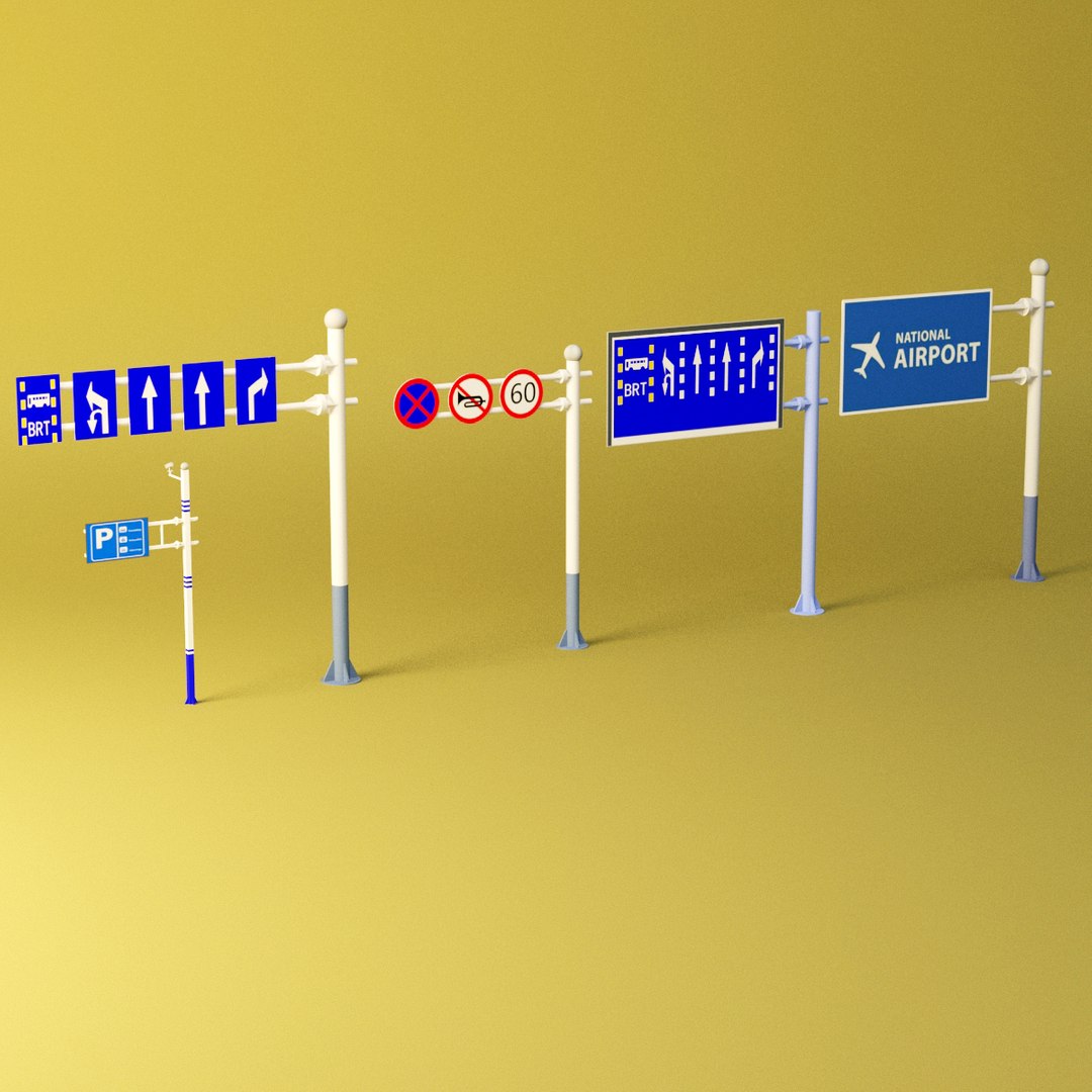 3D street signs model - TurboSquid 1398552