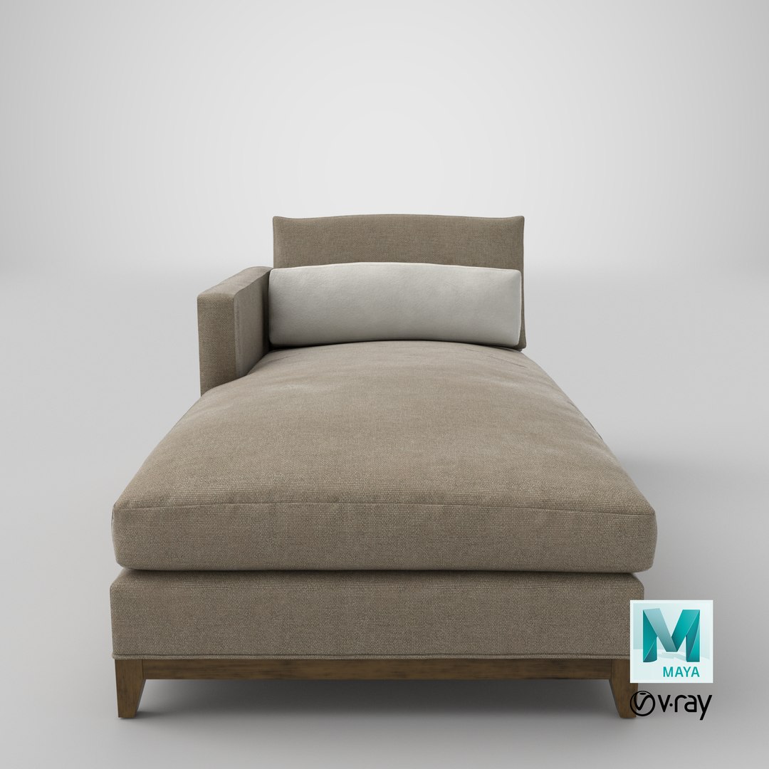 Contemporary chaise 3D model - TurboSquid 1243452
