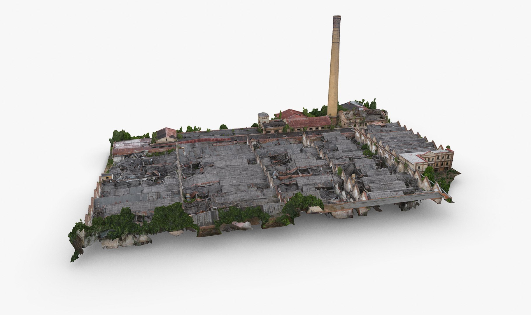 Textile factory ruin 3D - TurboSquid 2165863