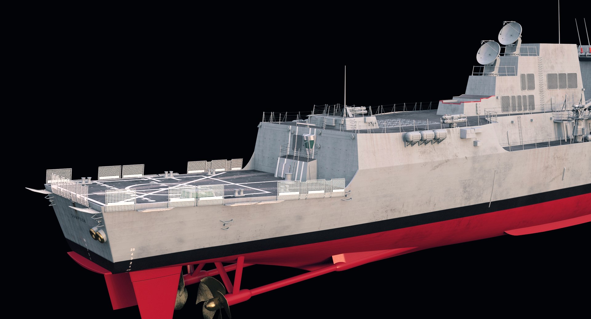 3d model uss ddg 102 2
