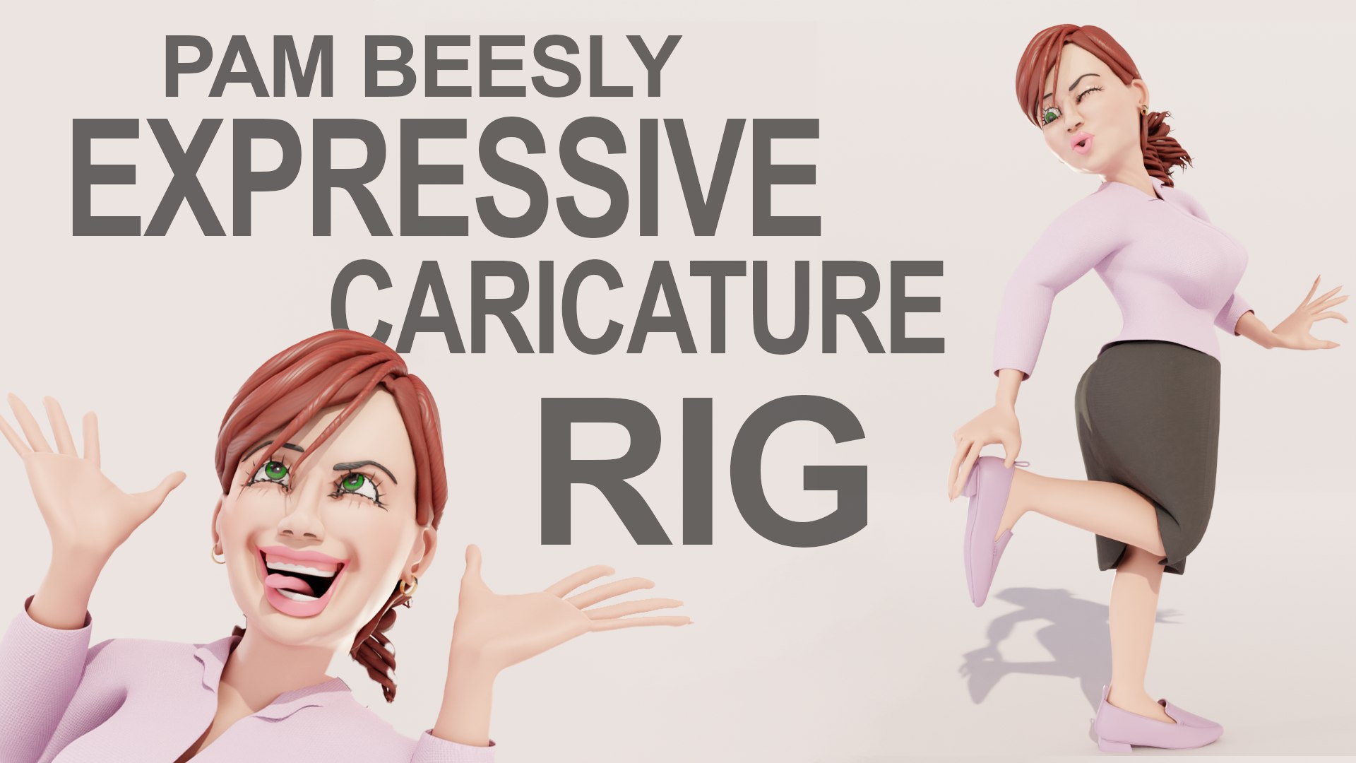 Pam Beesly Caricature Rig 3d 모델 Turbosquid 2010818