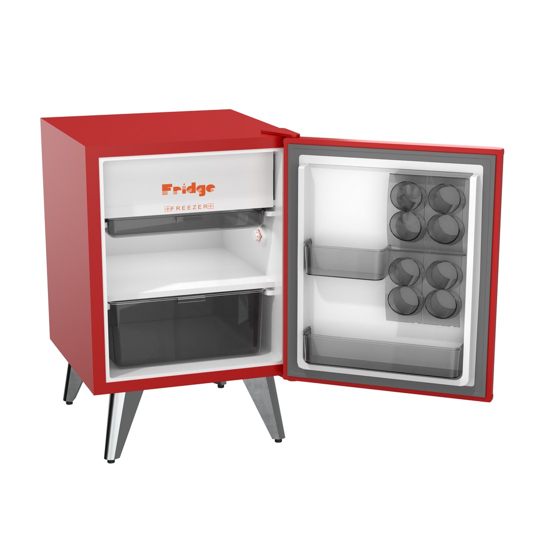 Mini Fridge Red 3D - TurboSquid 1894236