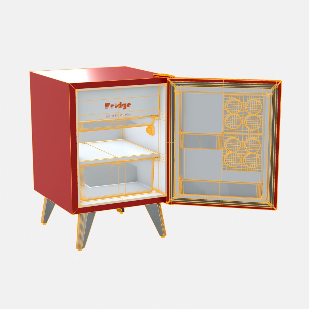 Mini Fridge Red 3D - TurboSquid 1894236
