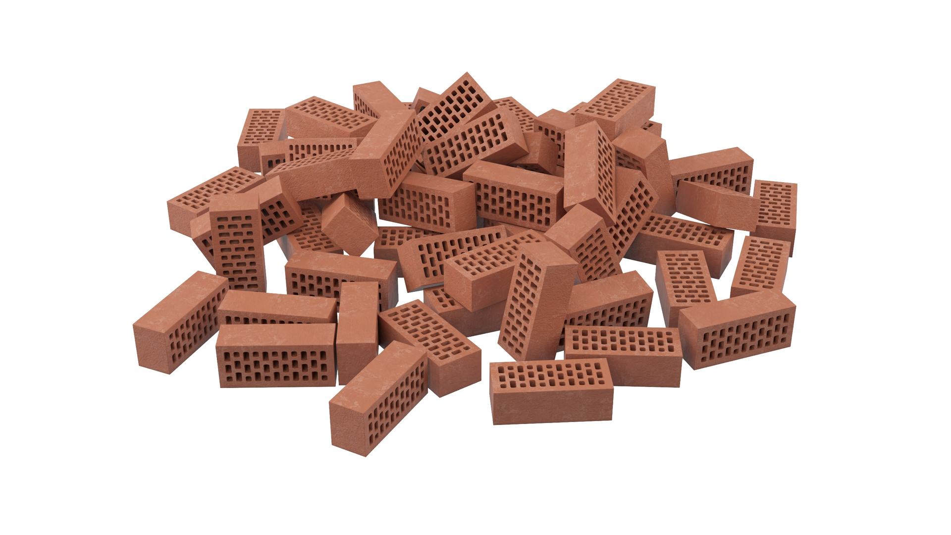 Red Brick Pile 3D - TurboSquid 2082321