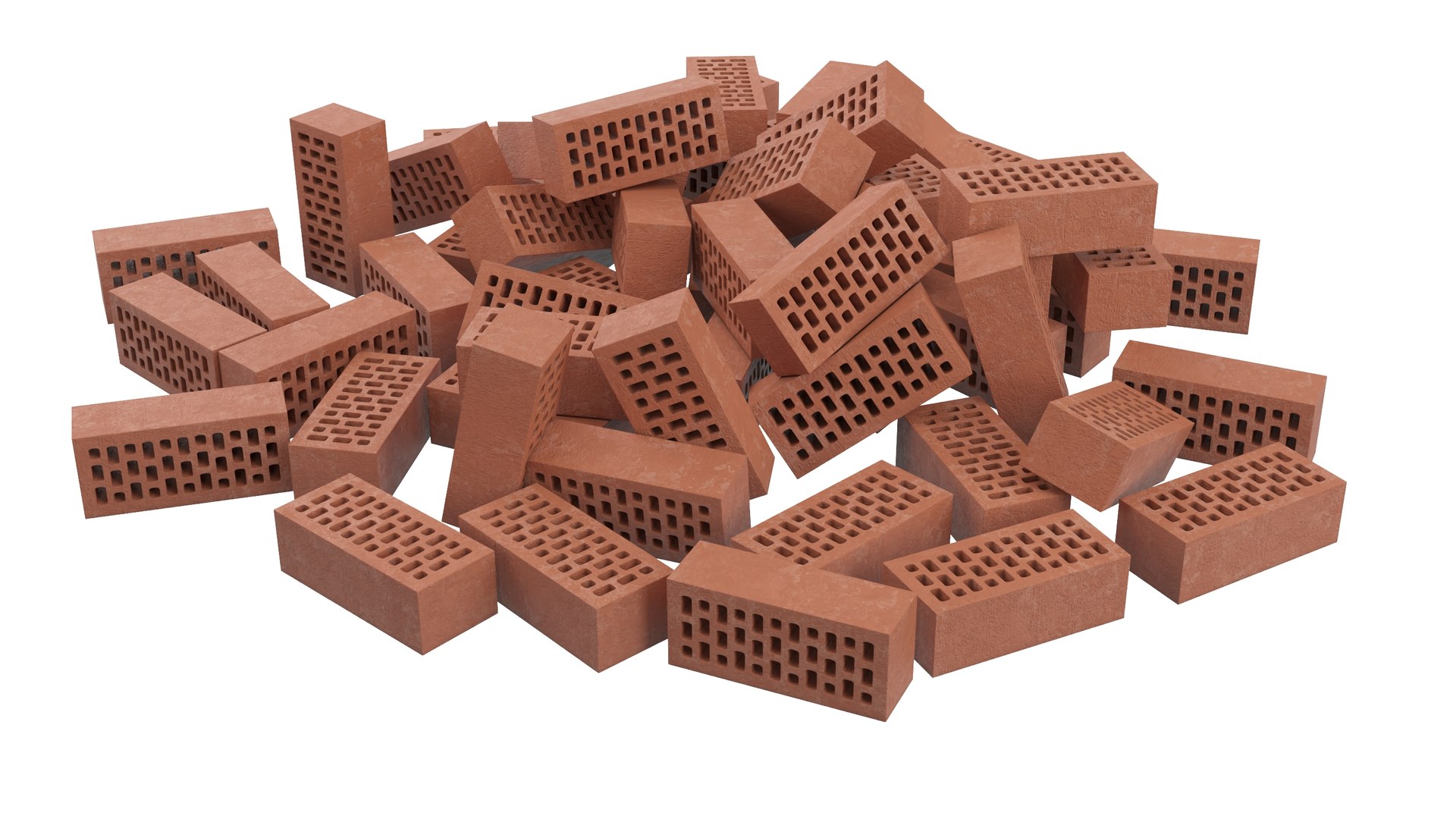 Red Brick Pile 3D - TurboSquid 2082321