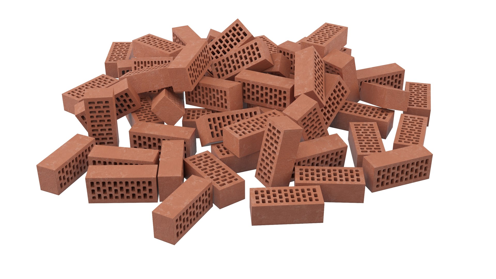 Red Brick Pile 3D - TurboSquid 2082321