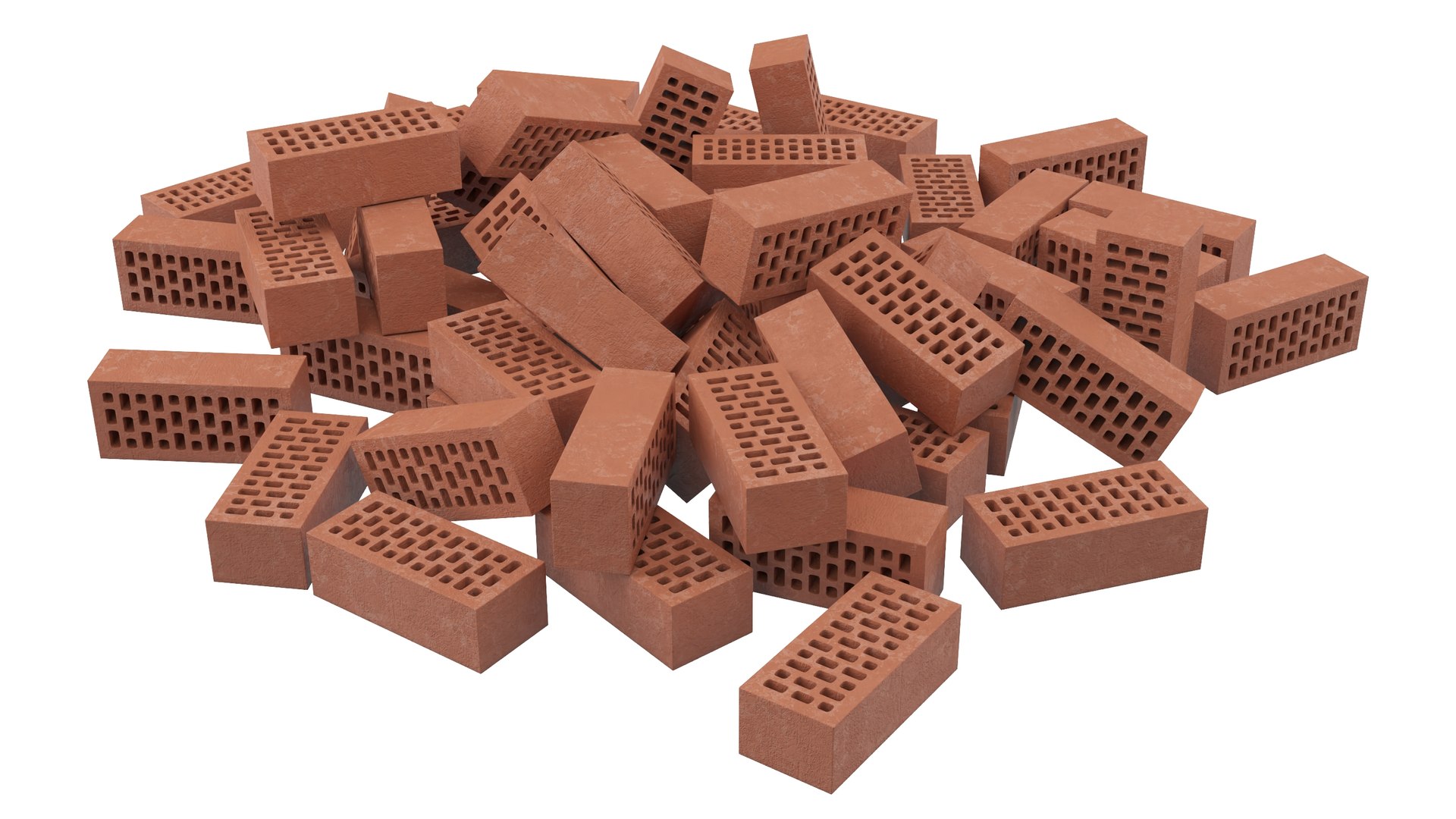 Red Brick Pile 3D - TurboSquid 2082321