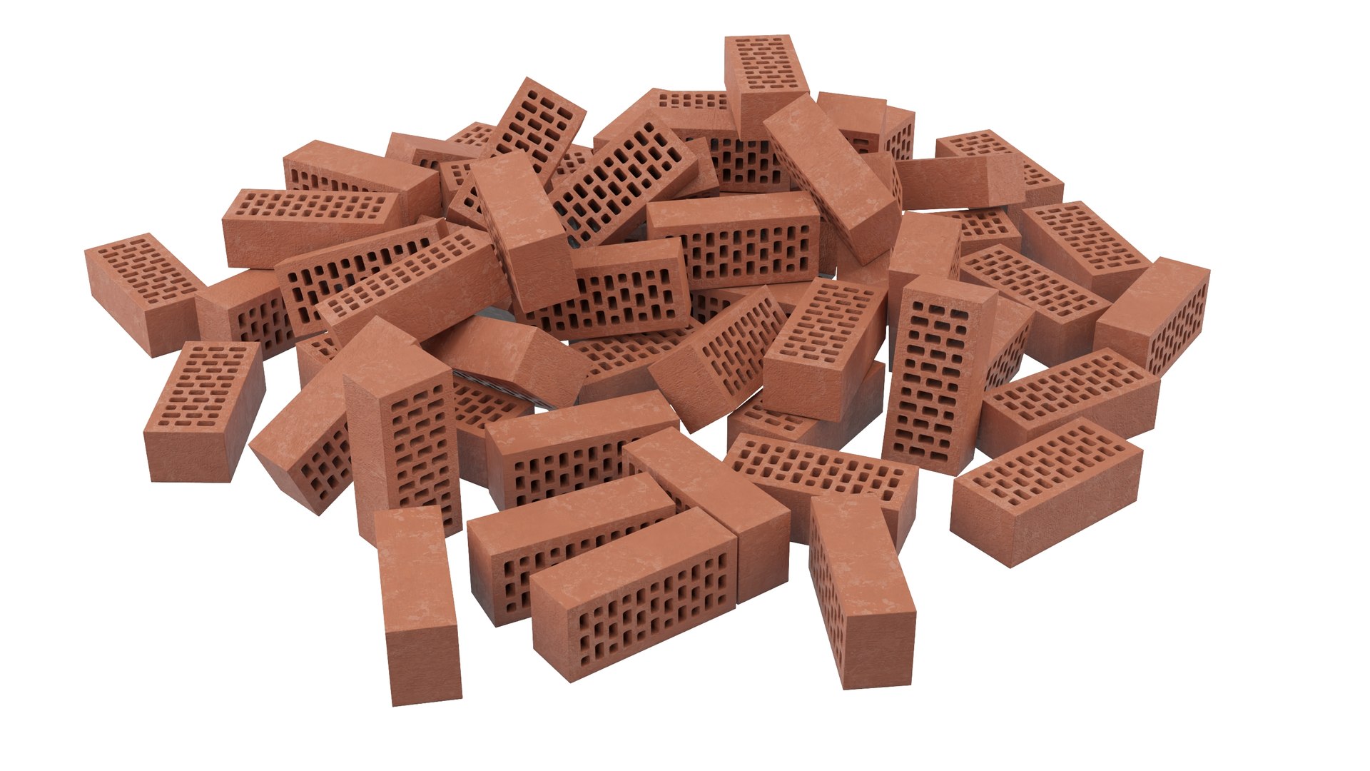 Red Brick Pile 3D - TurboSquid 2082321