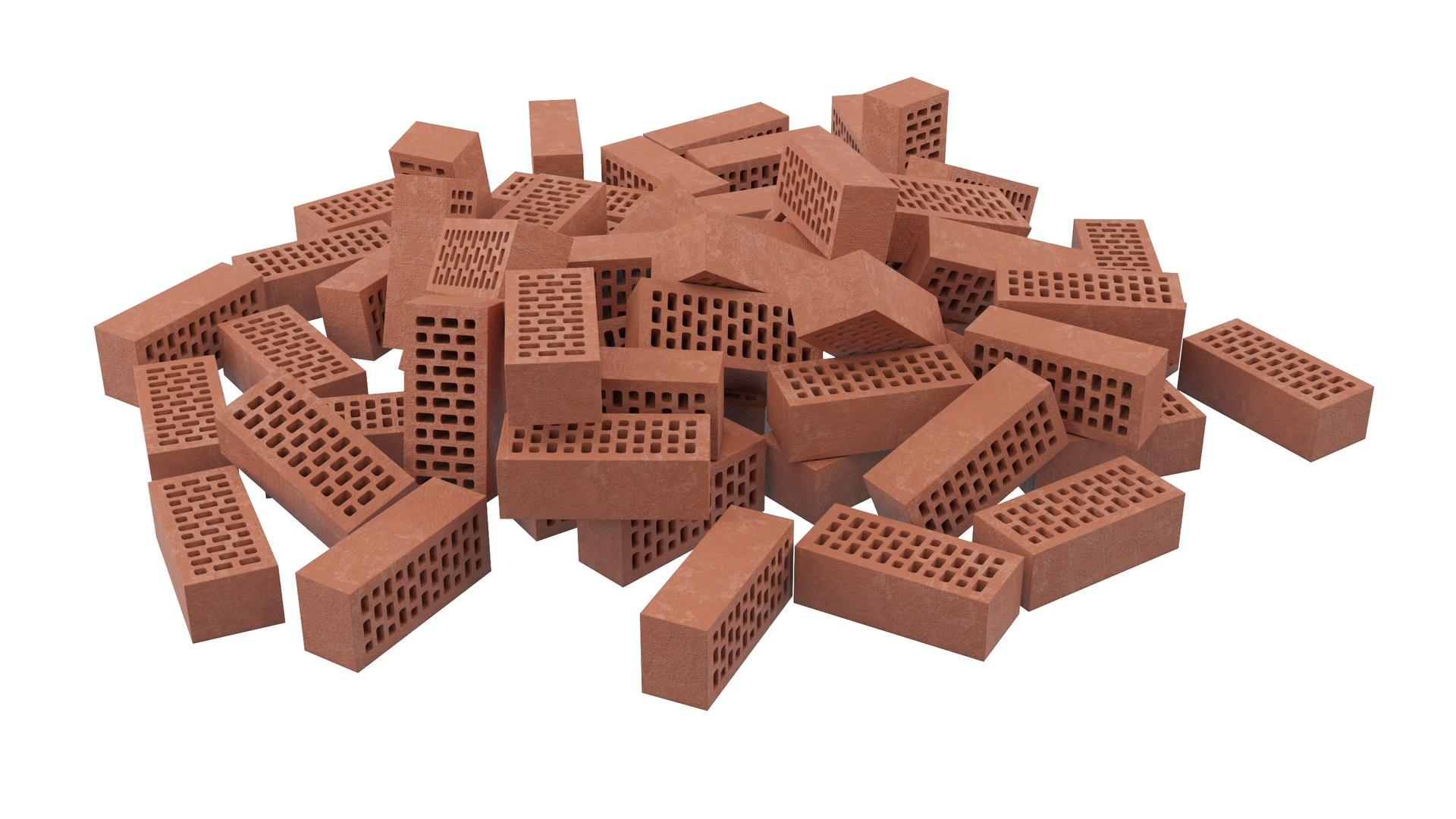 Red Brick Pile 3D - TurboSquid 2082321