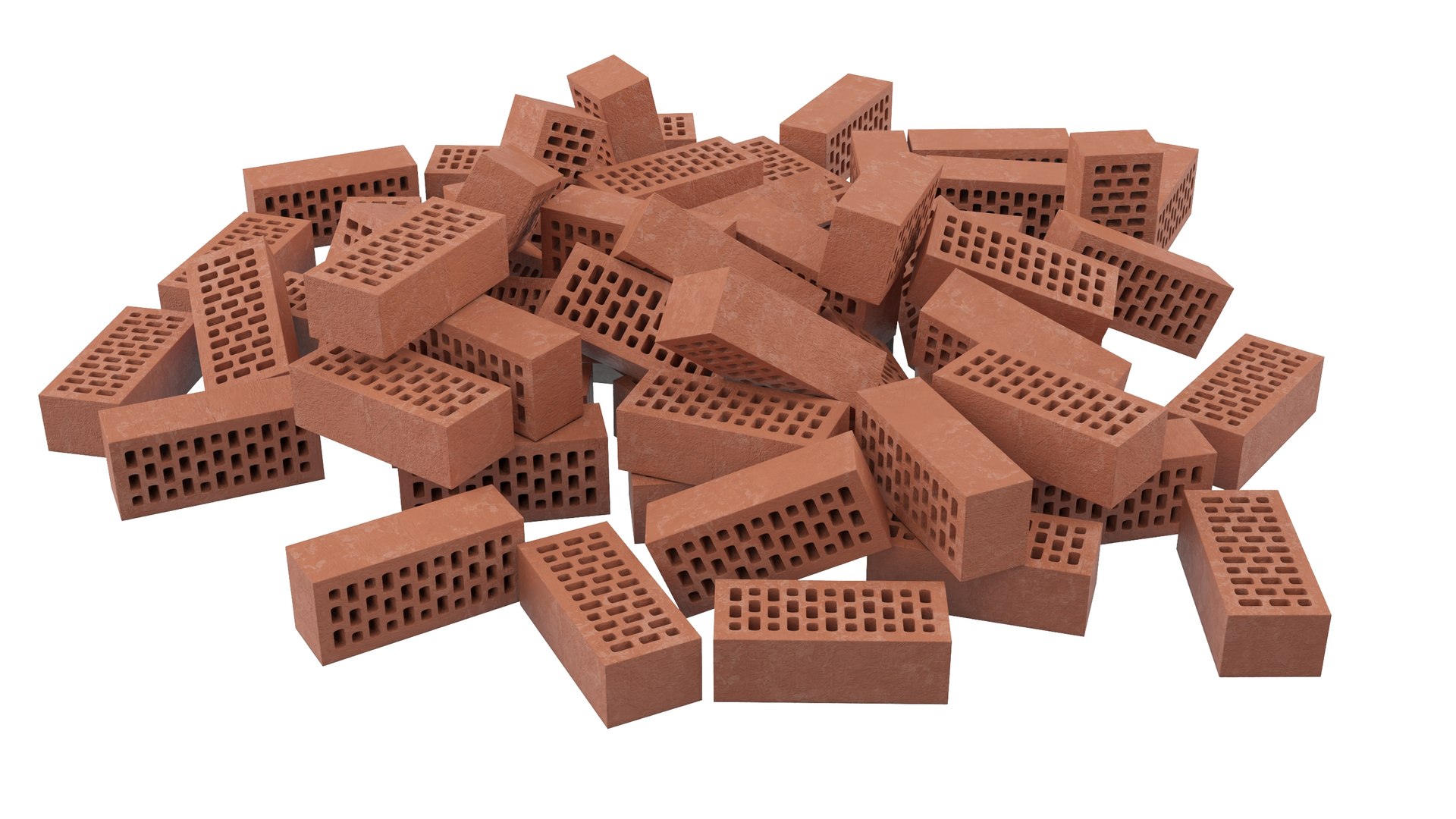 Red Brick Pile 3D - TurboSquid 2082321