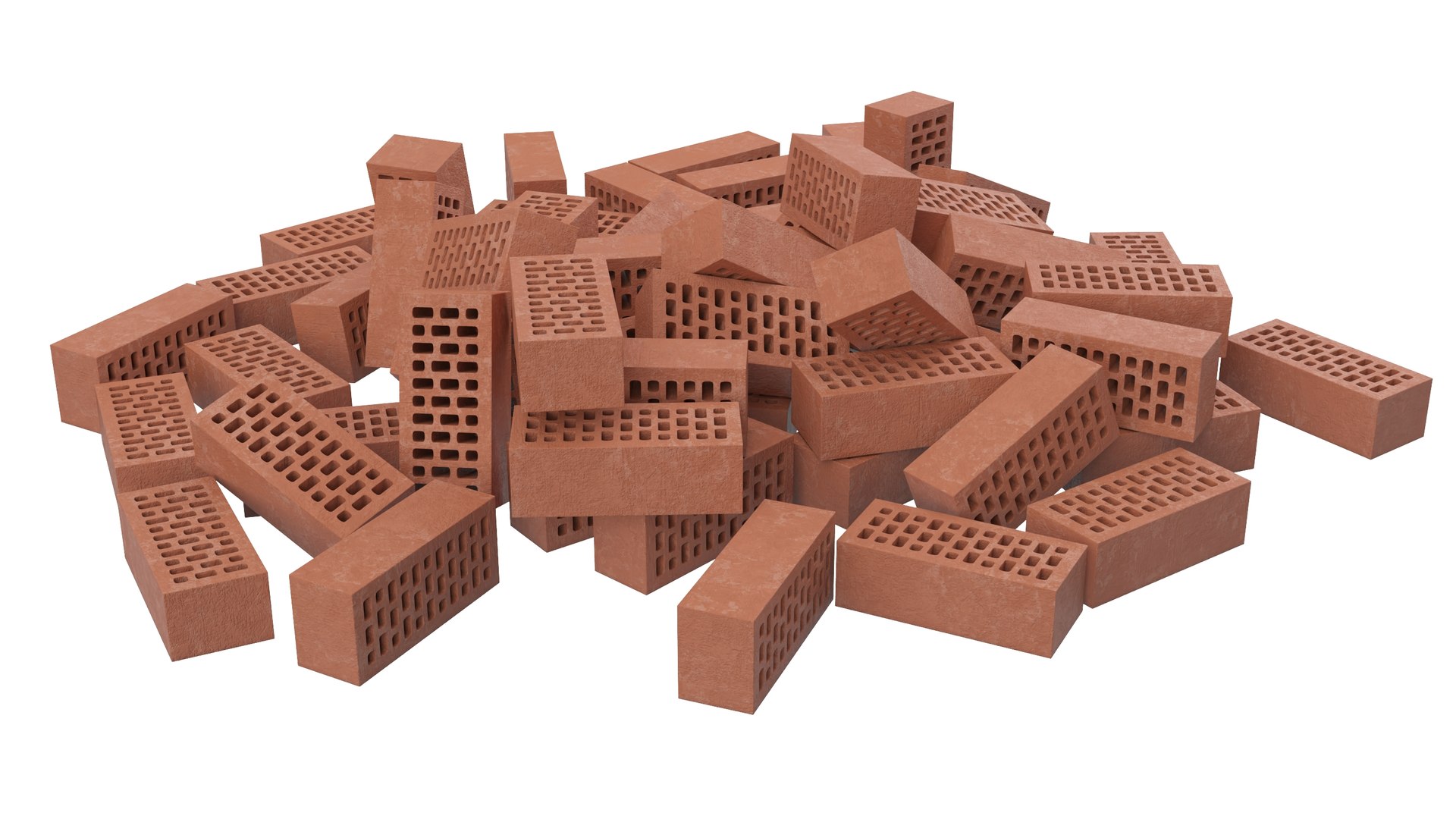 Red Brick Pile 3D - TurboSquid 2082321