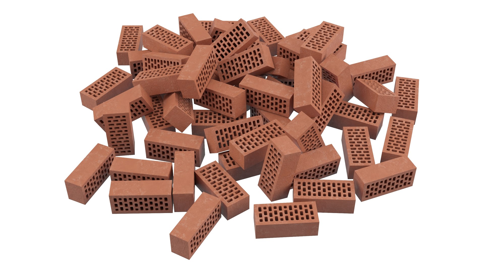 Red Brick Pile 3D - TurboSquid 2082321
