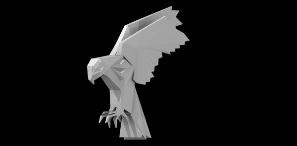 eagle origami obj