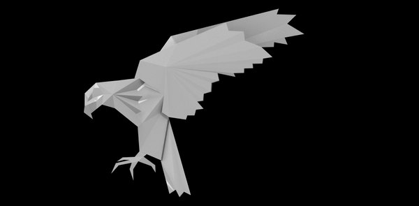 eagle origami obj