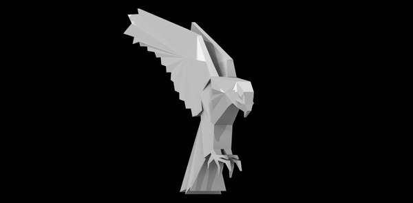 eagle origami obj