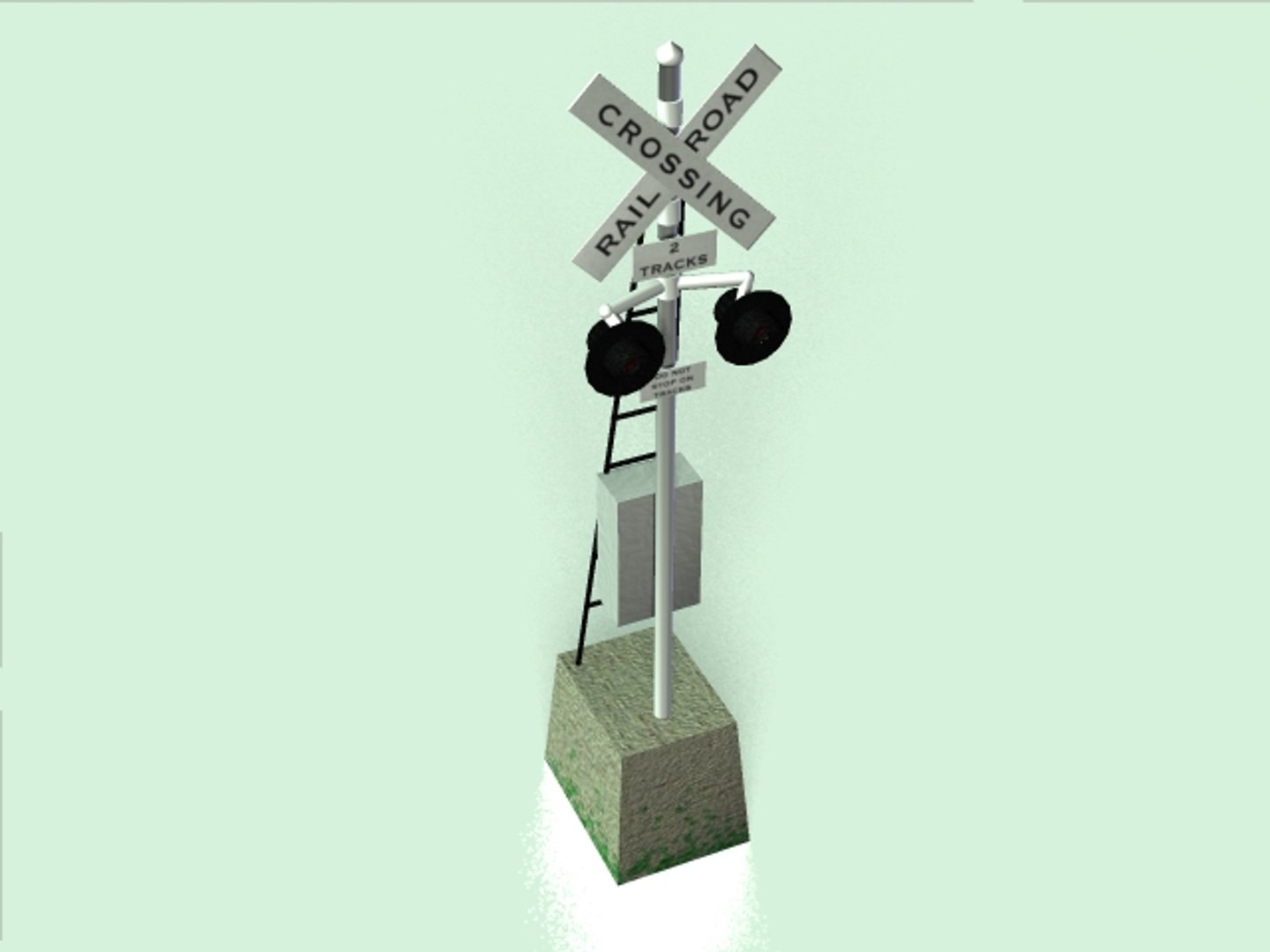 Railroad Crossing Signal 3d 3ds