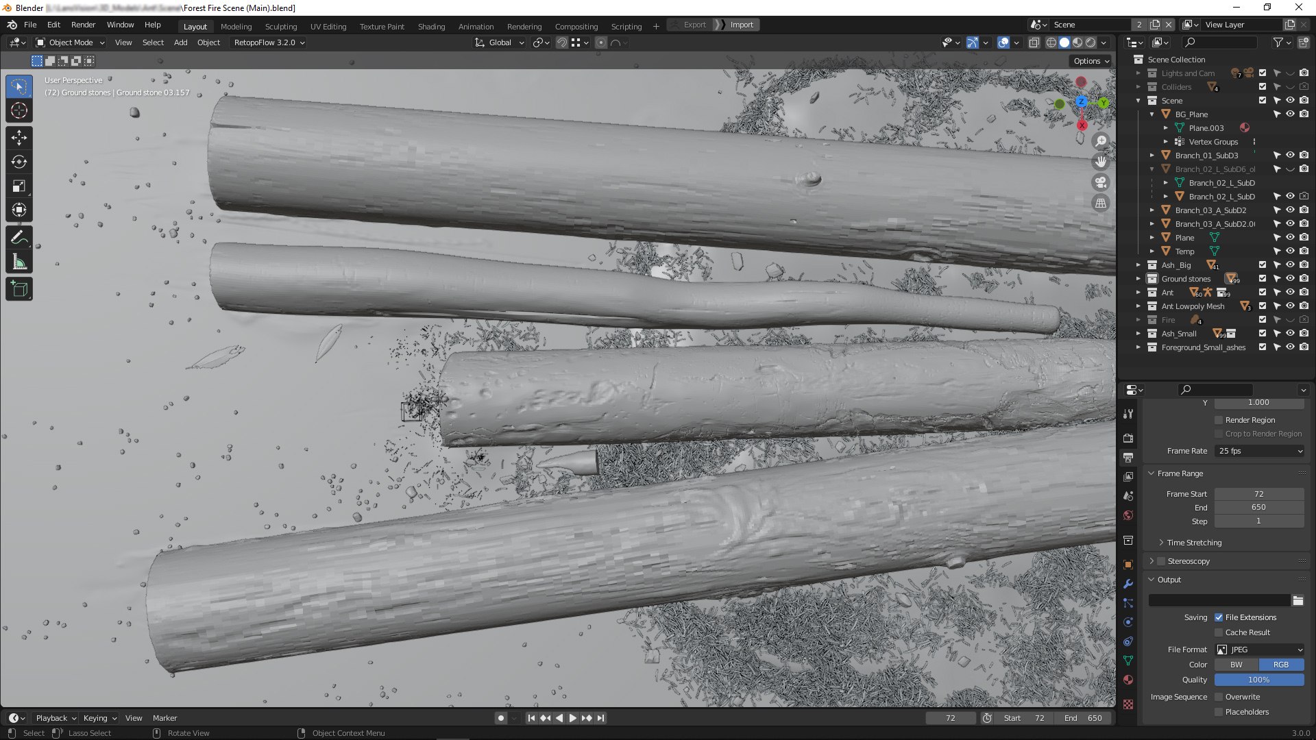 3D Model Forest Fire Scene FX - TurboSquid 1834096