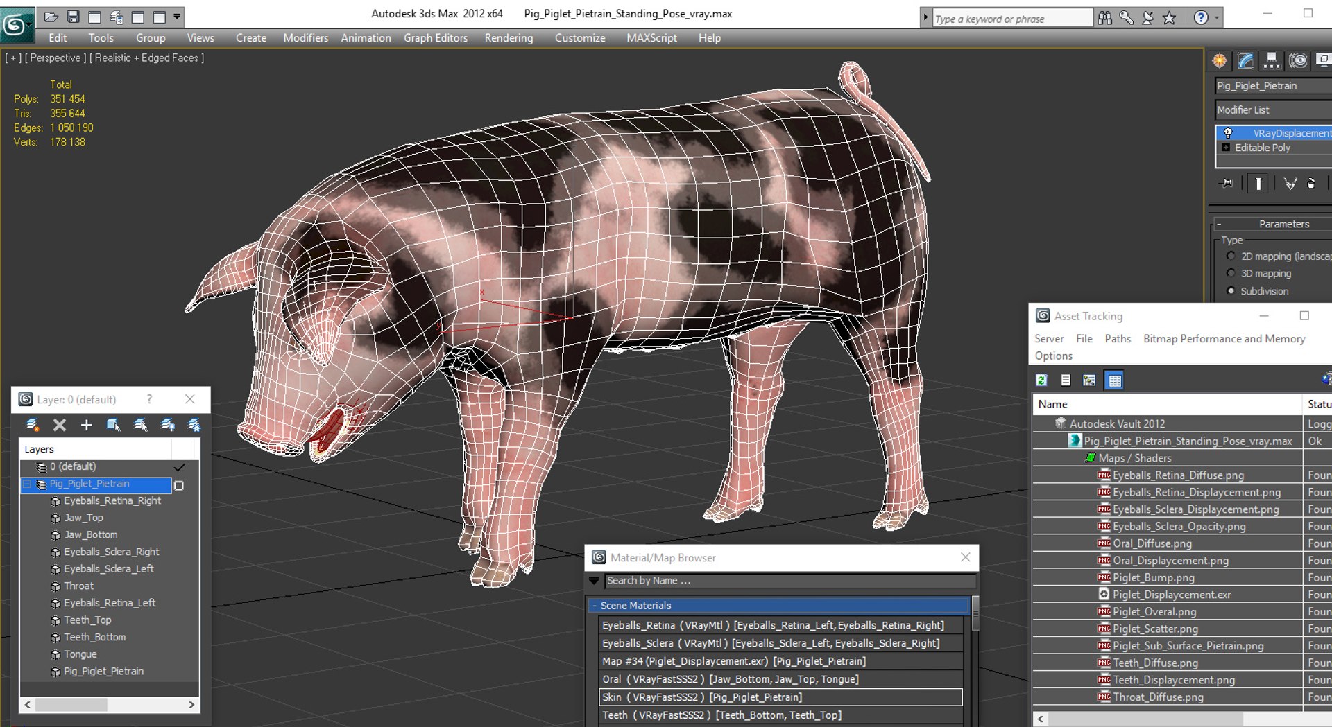 3D Pig Piglet Pietrain Standing - TurboSquid 1350935