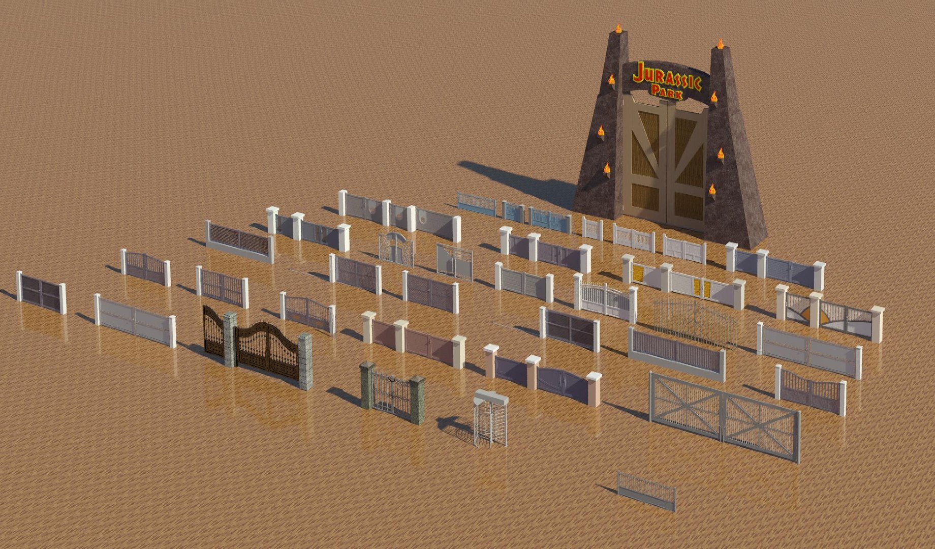 Main Gate Revit Family Collection 3D model - TurboSquid 2123665