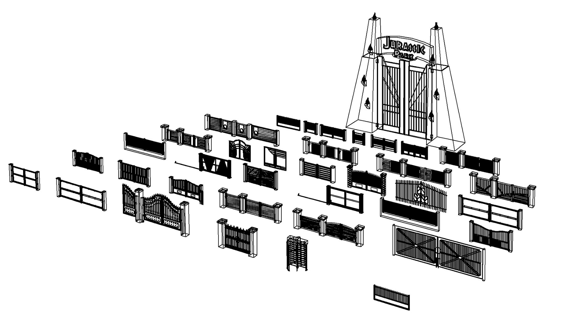 Main Gate Revit Family Collection 3D model - TurboSquid 2123665