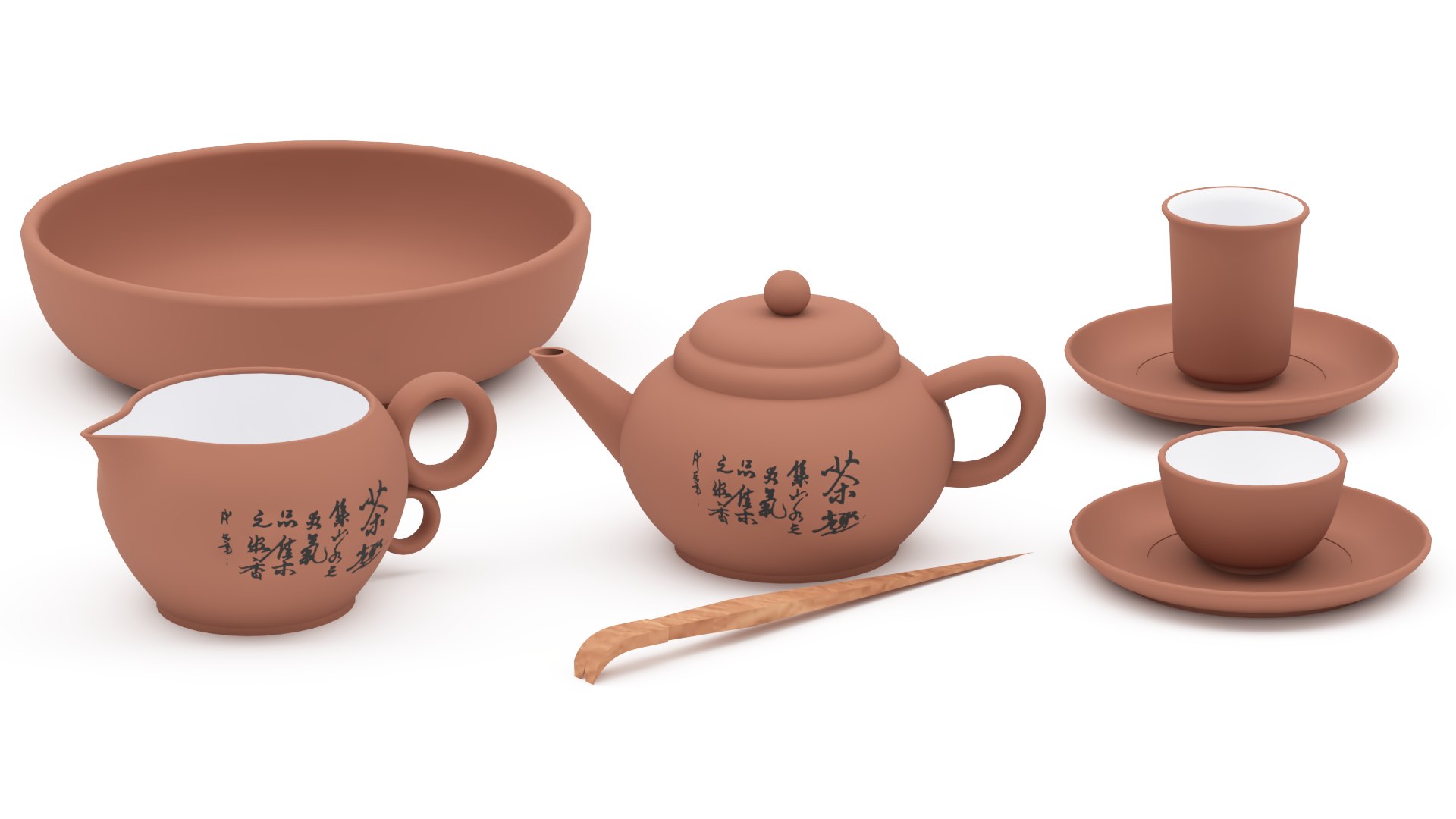 3D Chinese Traditional Ceremony Tea Set Model - TurboSquid 2050212