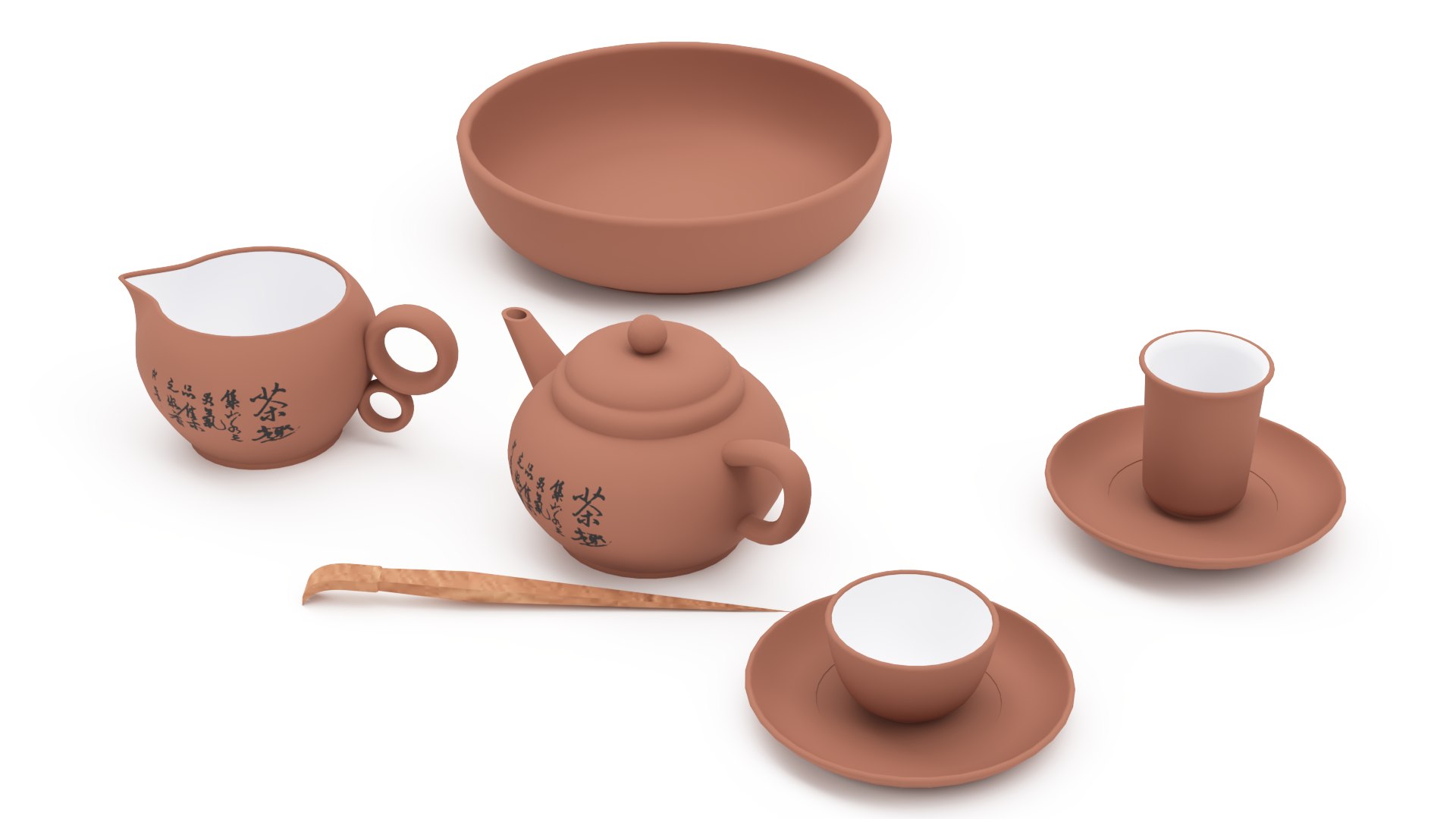 3D Chinese Traditional Ceremony Tea Set Model - TurboSquid 2050212