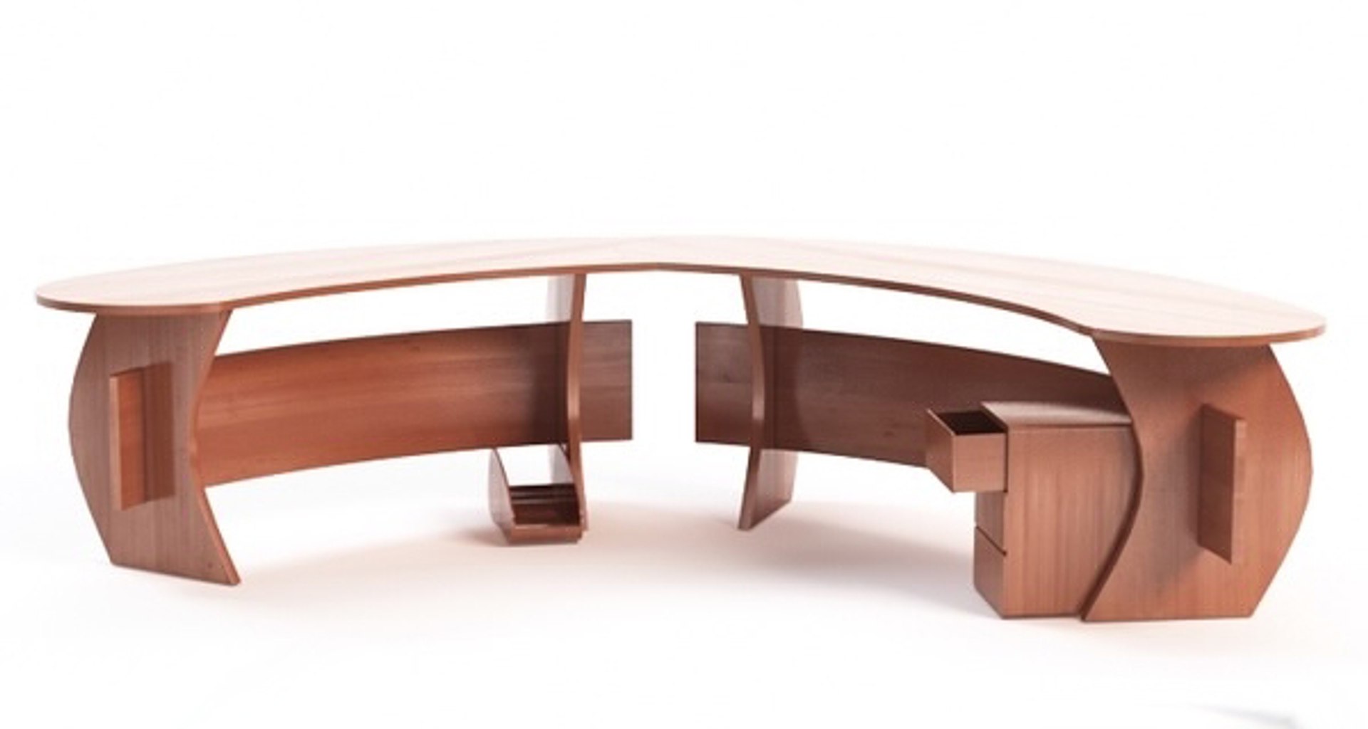 3dsmax Curved Office Desk