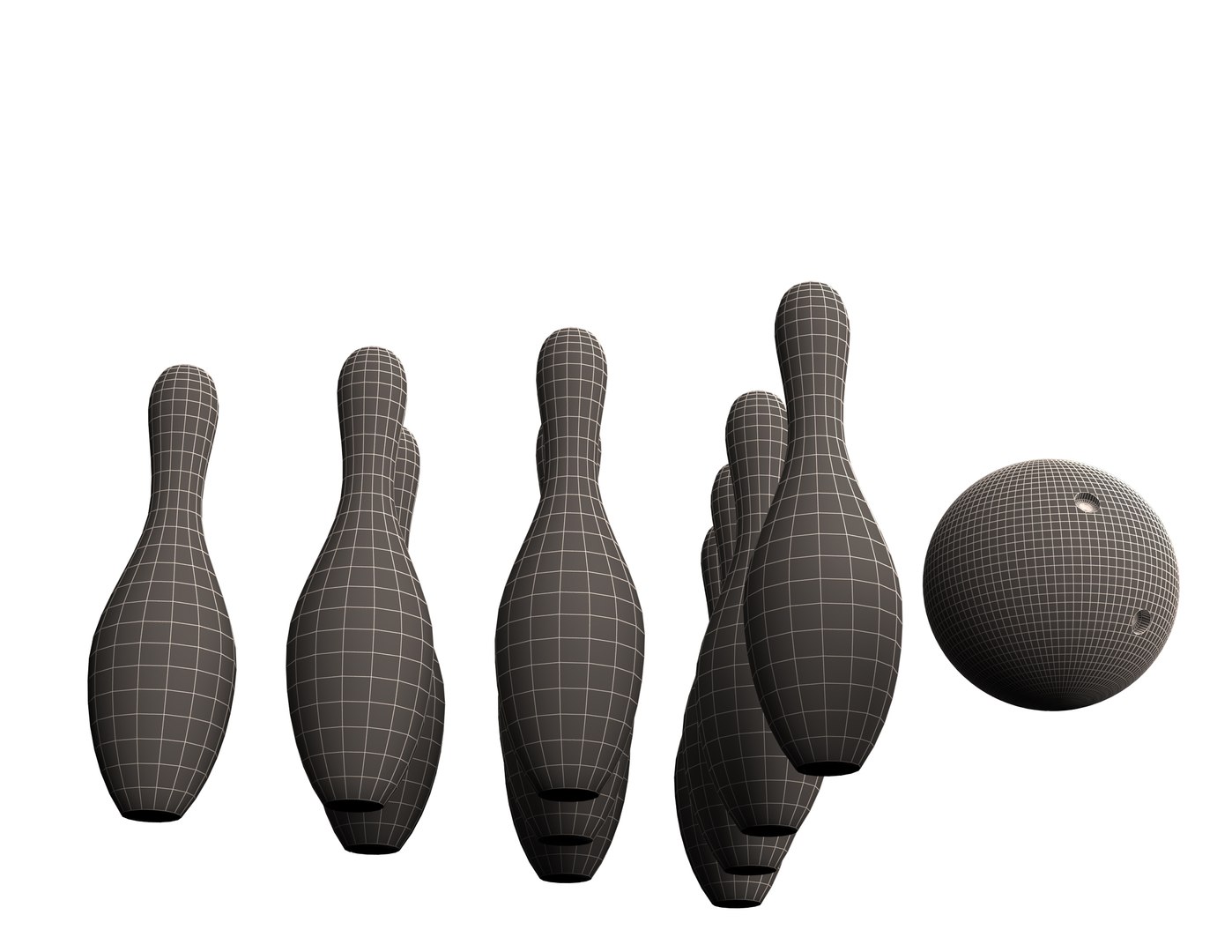 3D Bowling Ball And Pins Model - TurboSquid 1744957