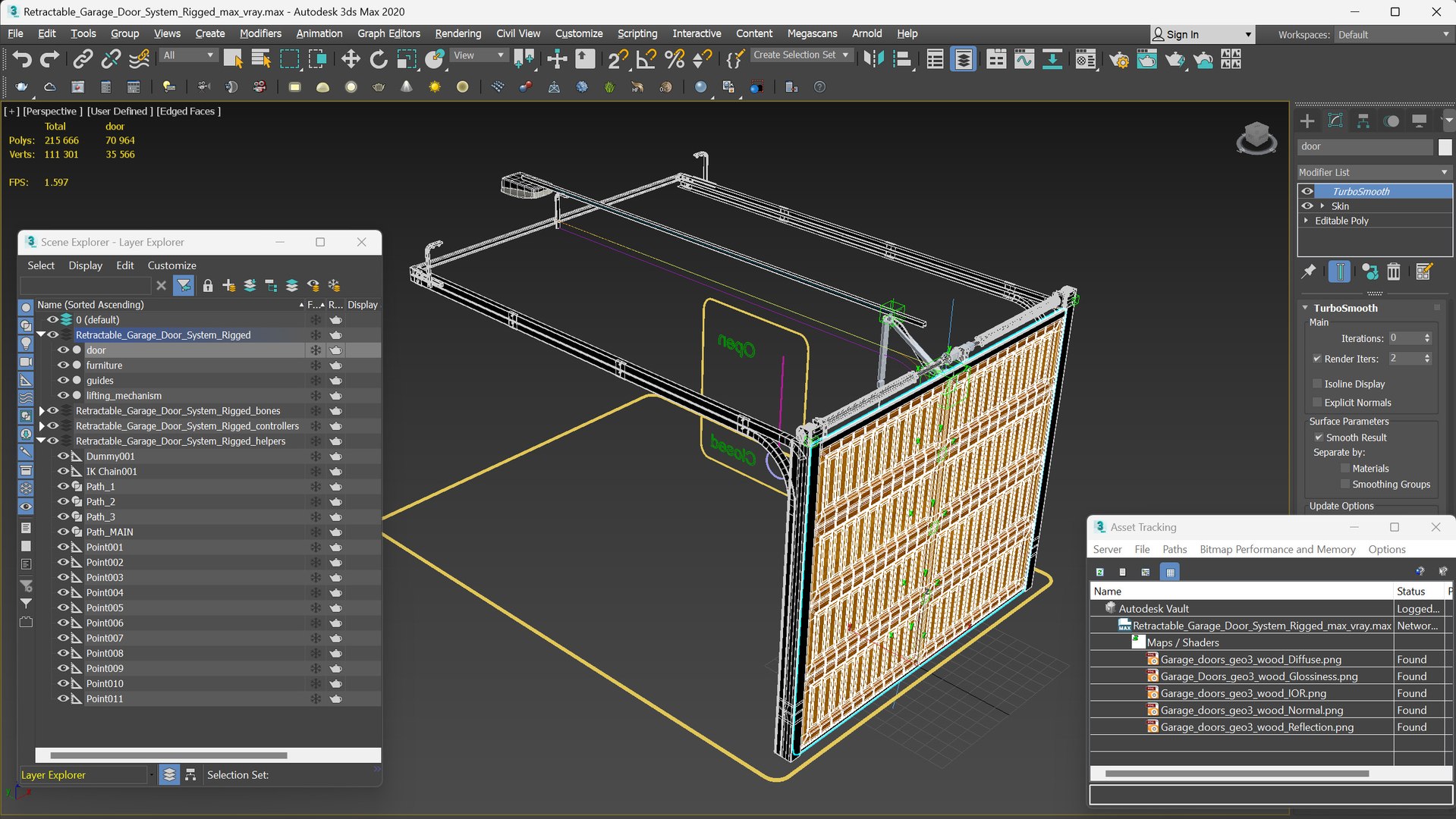 3D Retractable Garage Door System Rigged - TurboSquid 2326399