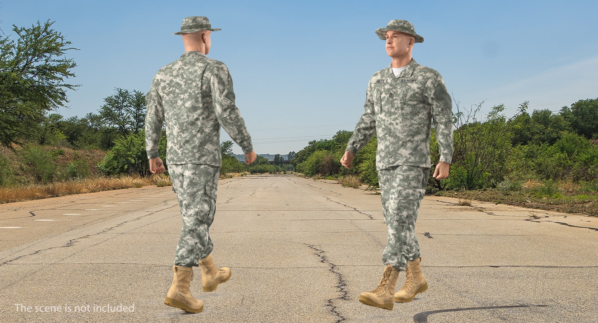 Soldier acu walking pose 3D - TurboSquid 1414109