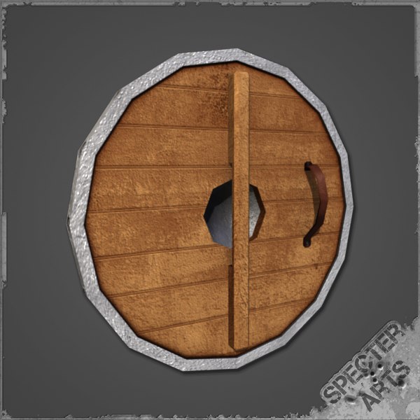 nordic shield wooden 3d 3ds