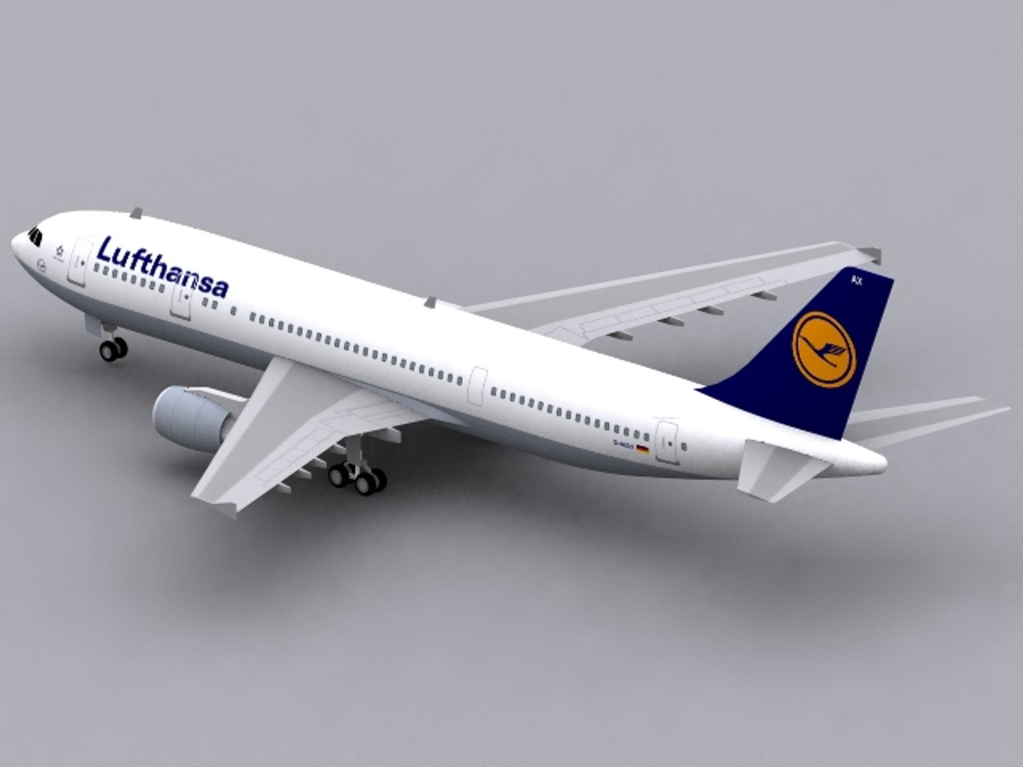 3d Airbus A300-600 Lufthansa Aircraft Model