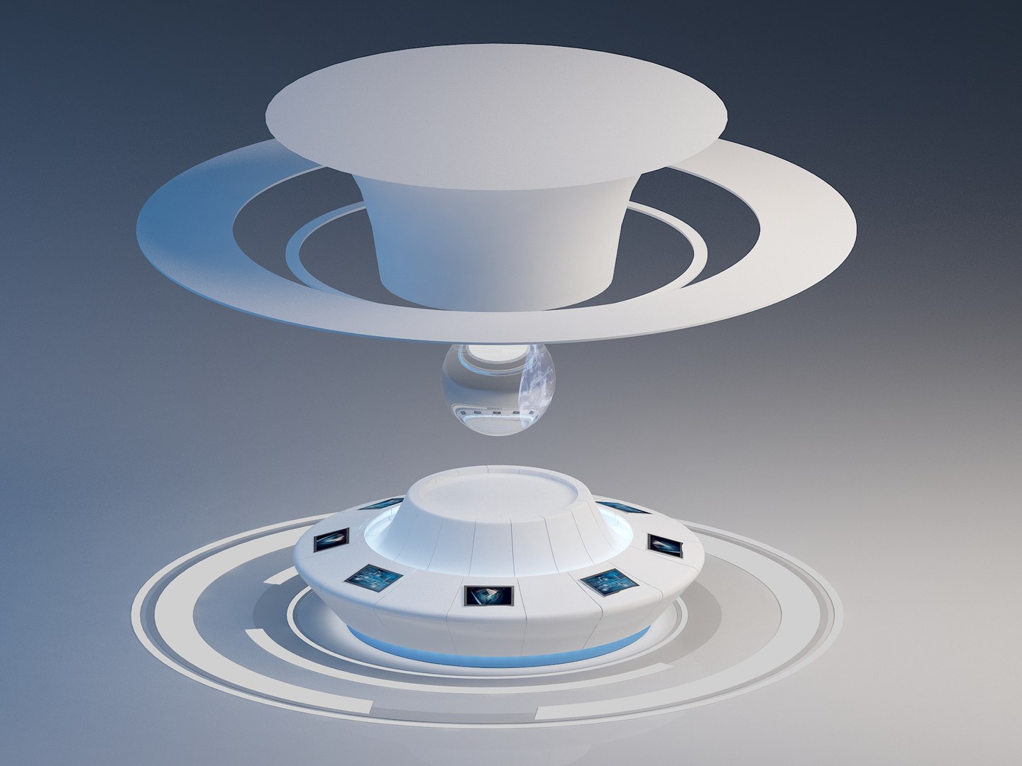 3D High-Tech Future Exhibition Hall Exhibition Booth Island Main Booth ...