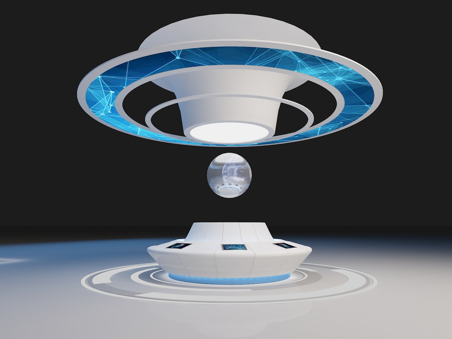 3D High-Tech Future Exhibition Hall Exhibition Booth Island Main Booth ...