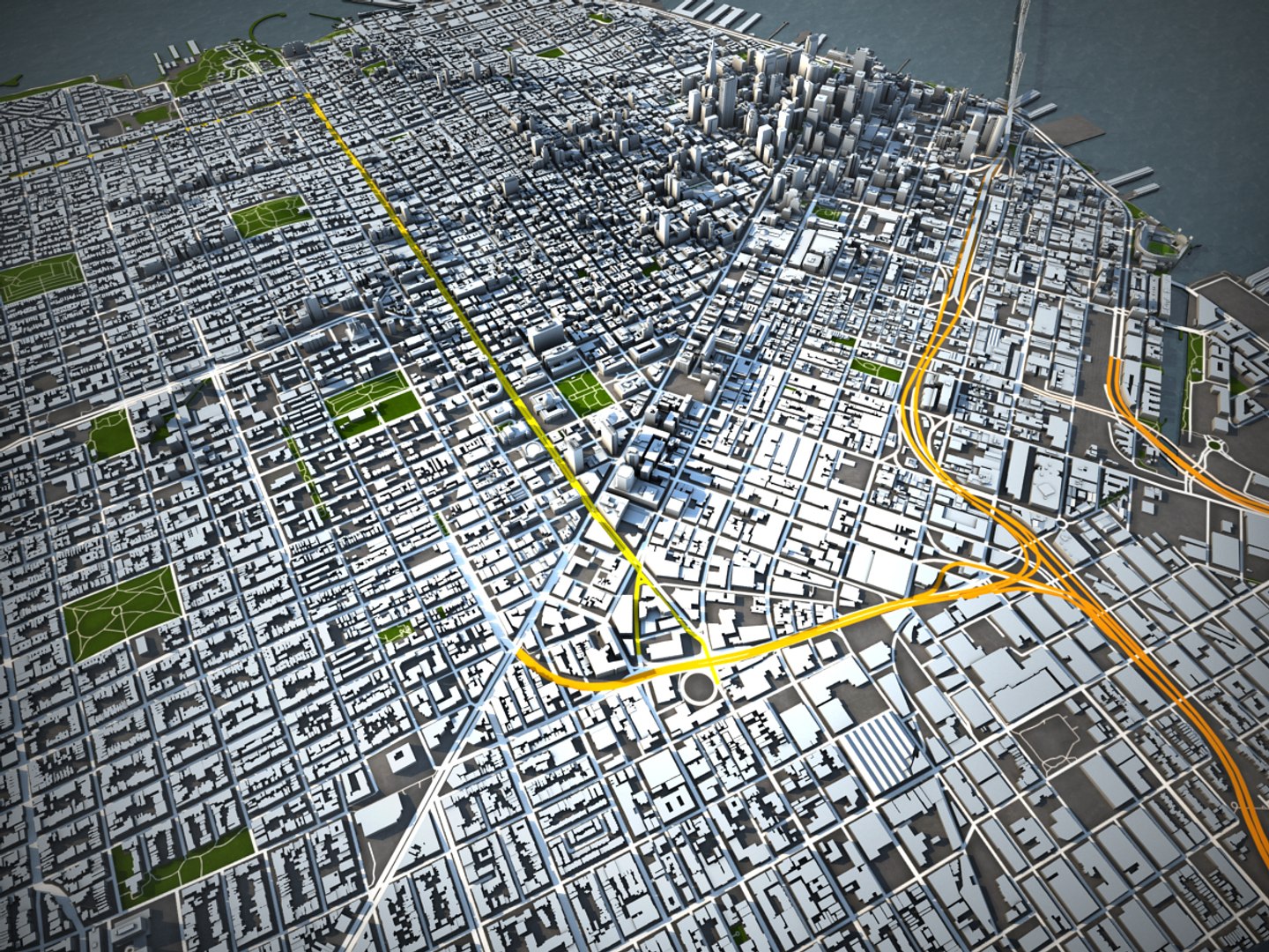 3d san francisco skyline elevation