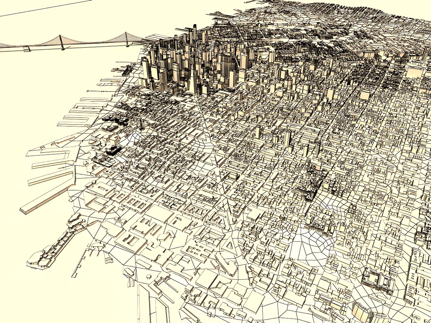 3d san francisco skyline elevation