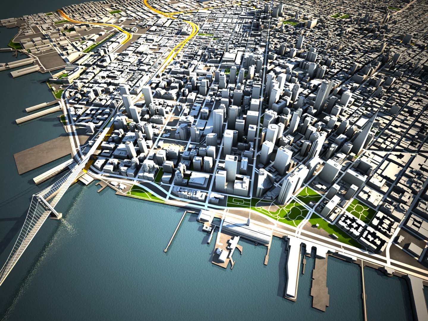3d san francisco skyline elevation