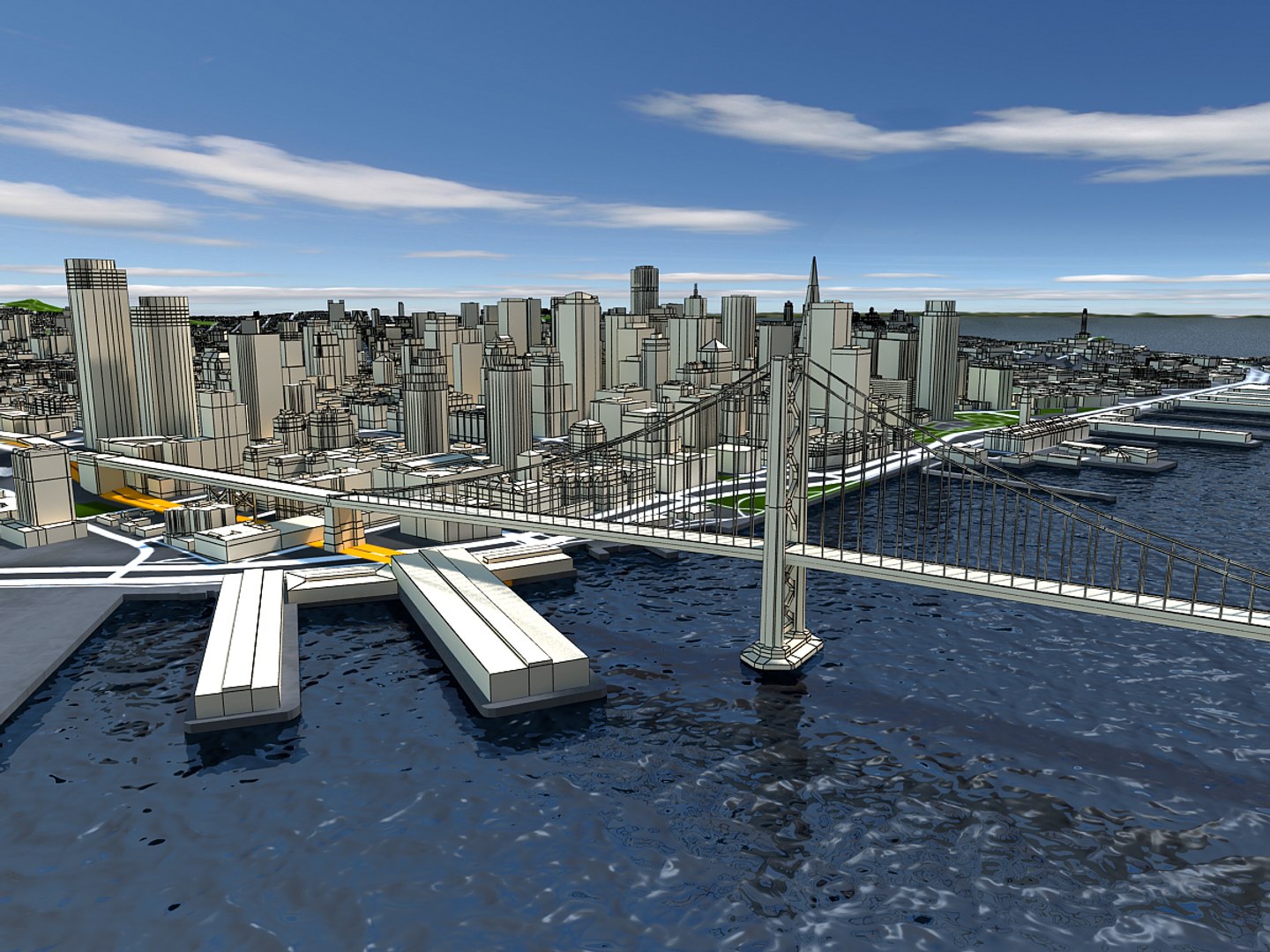 3d san francisco skyline elevation