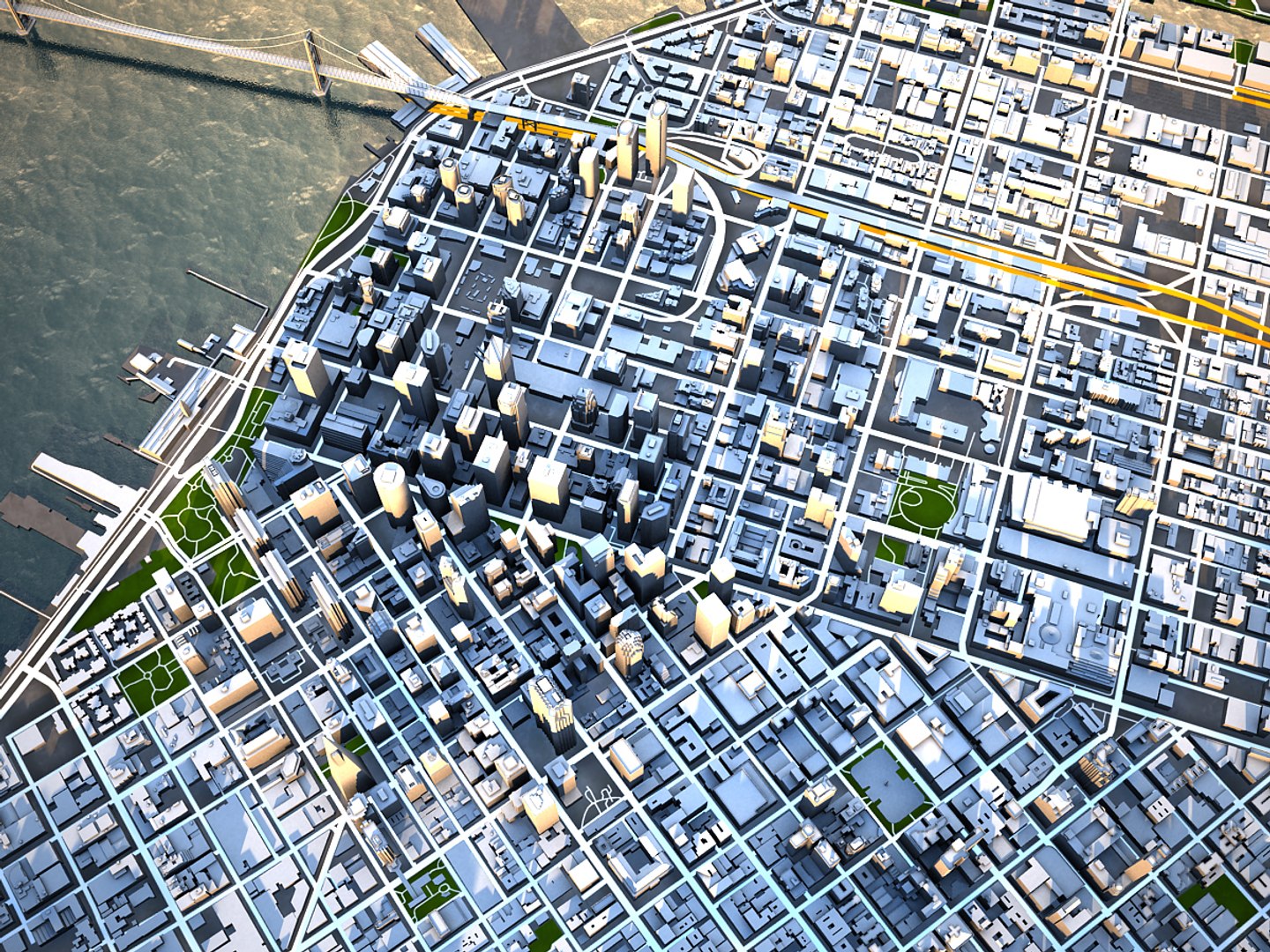 3d san francisco skyline elevation