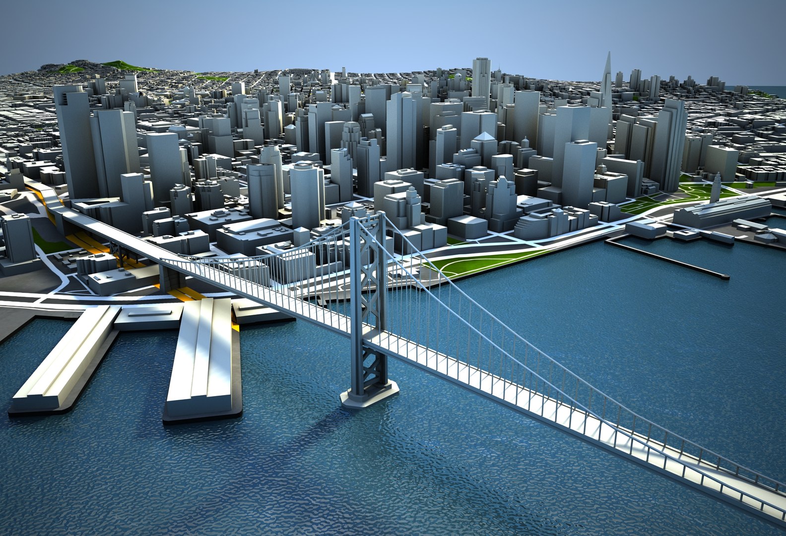 3d san francisco skyline elevation