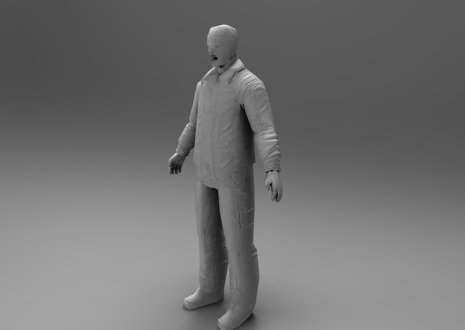 Zombie Male Character 3d Max