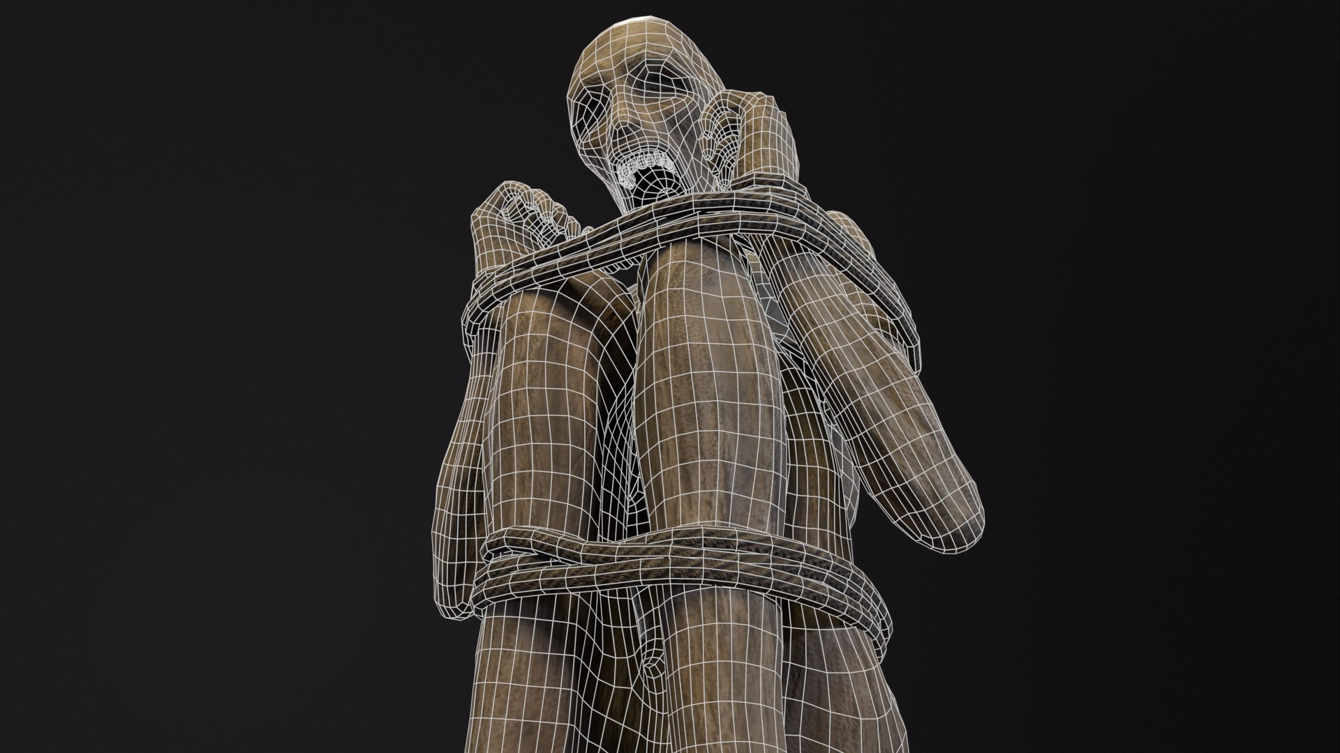 3D Mummified Corpse Tied Up model - TurboSquid 2175249