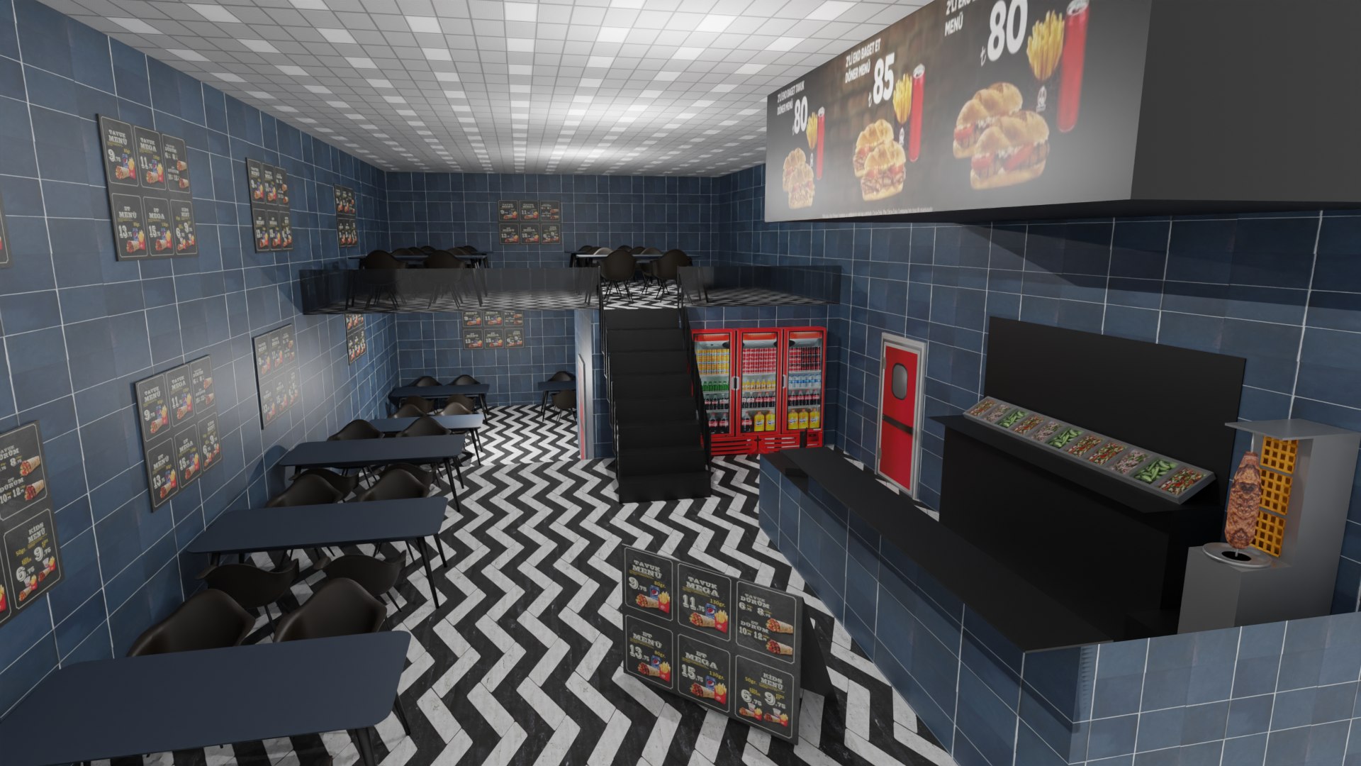 3D model Kebab Restaurant Interior - TurboSquid 2140770