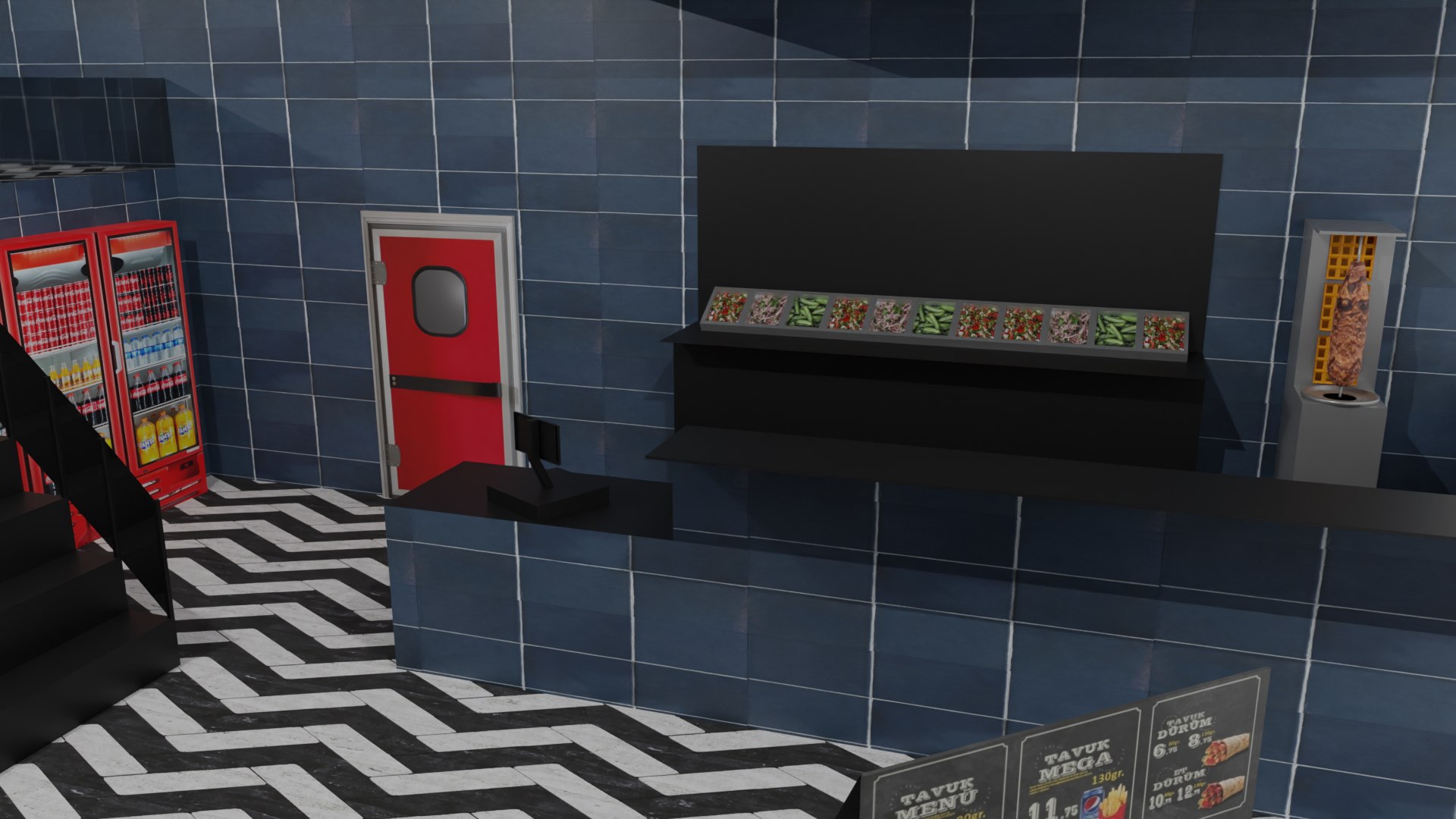 3D Model Kebab Restaurant Interior - TurboSquid 2140770