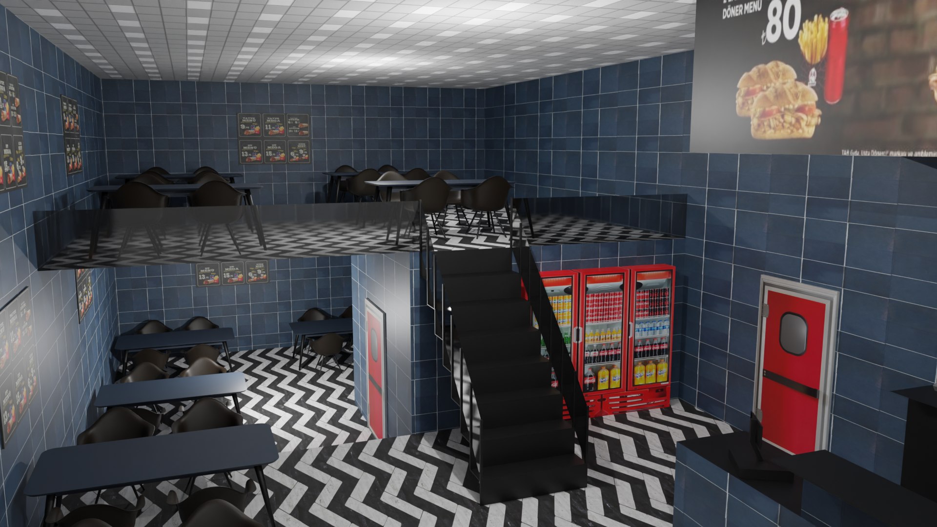 3D Model Kebab Restaurant Interior - TurboSquid 2140770